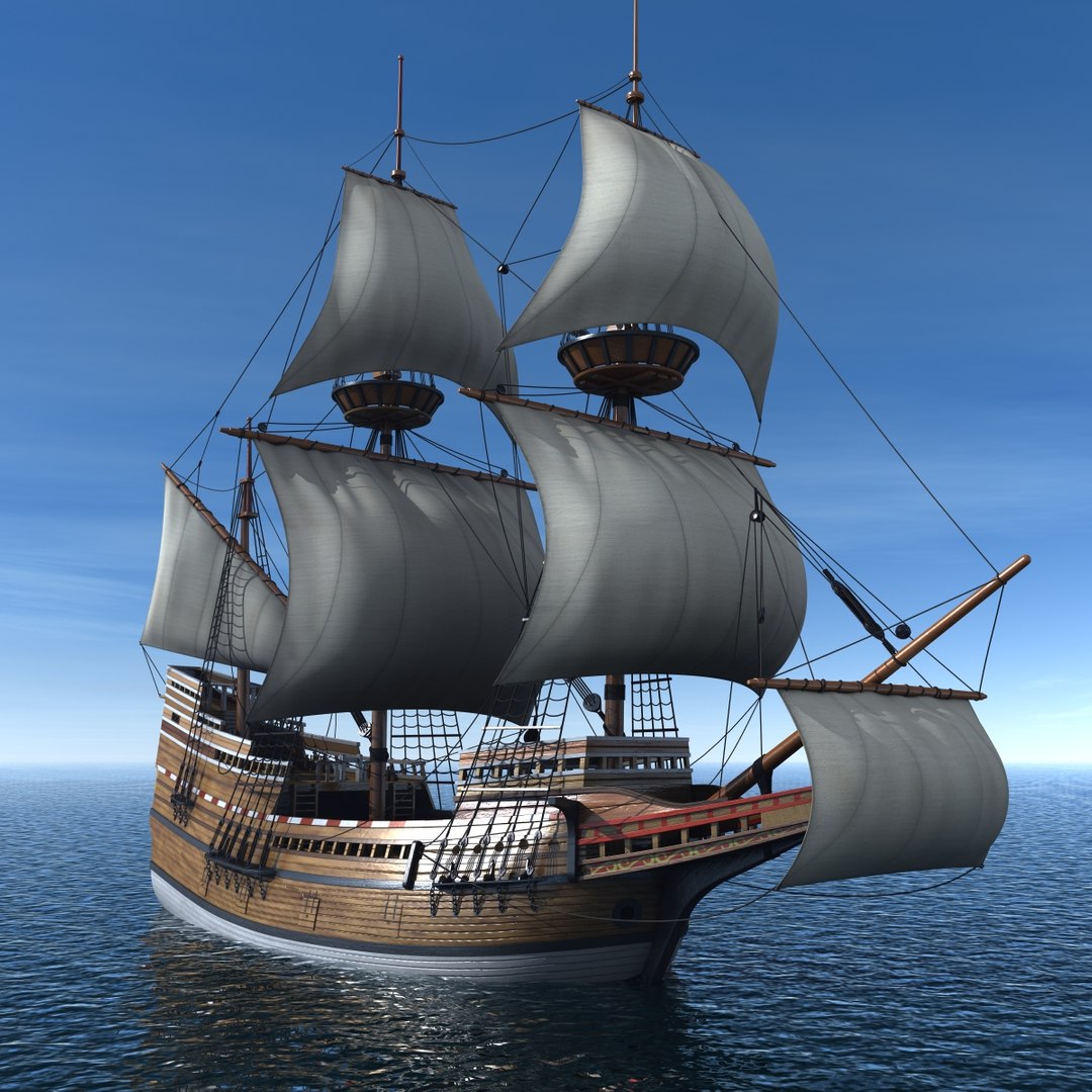 Sailing Ship Mayflower 3d Model