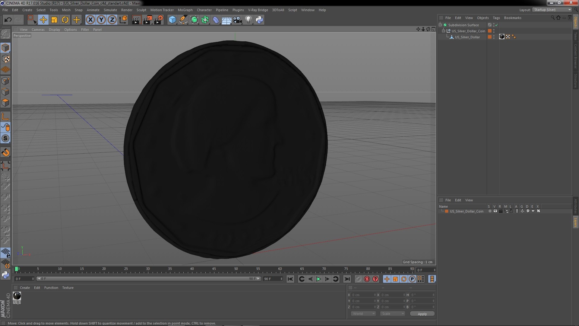 3D model US Silver Dollar Coin - TurboSquid 2133698