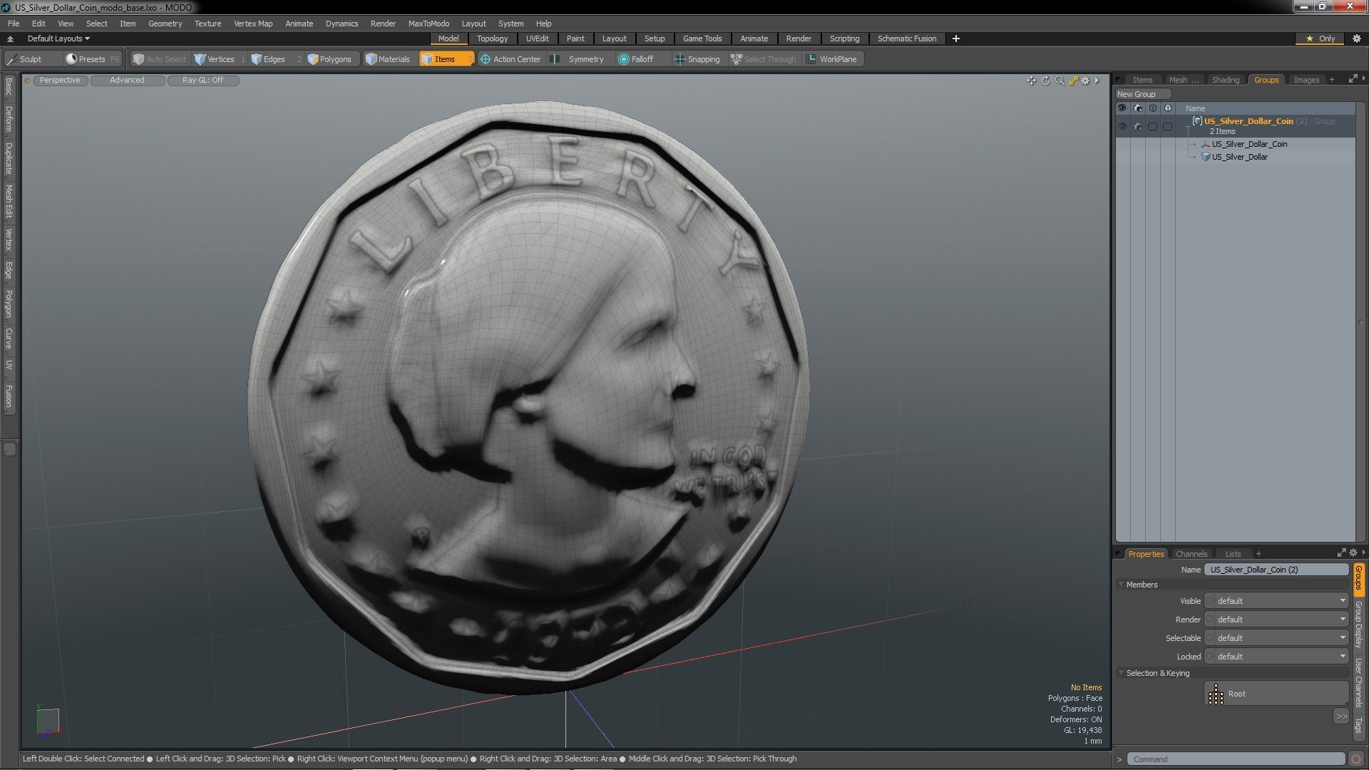 3D model US Silver Dollar Coin - TurboSquid 2133698
