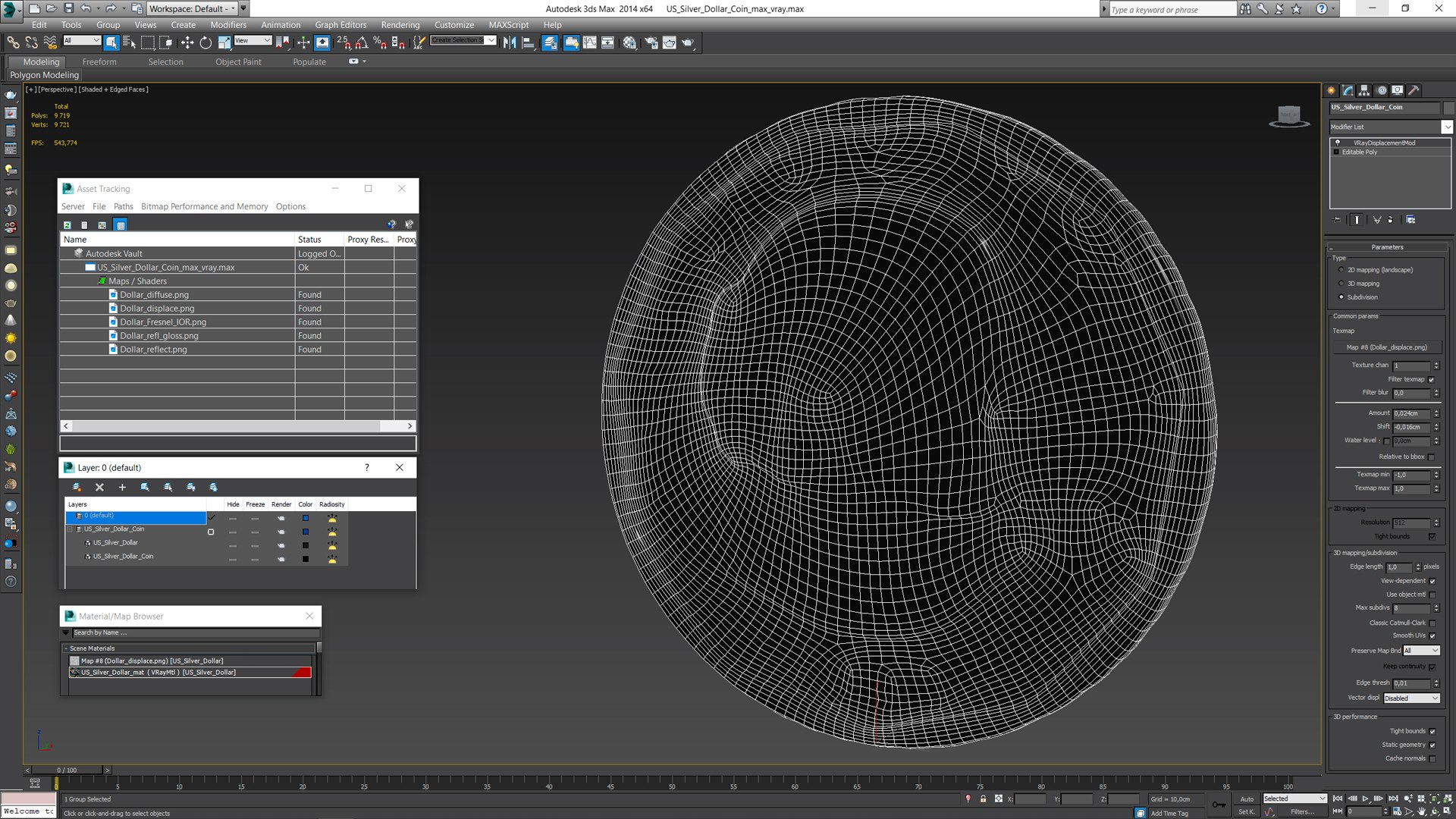 3D model US Silver Dollar Coin - TurboSquid 2133698