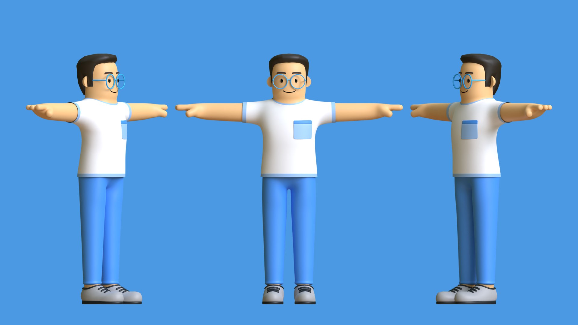 3D Minimal Simple Man Cartoon Character model - TurboSquid 1771034