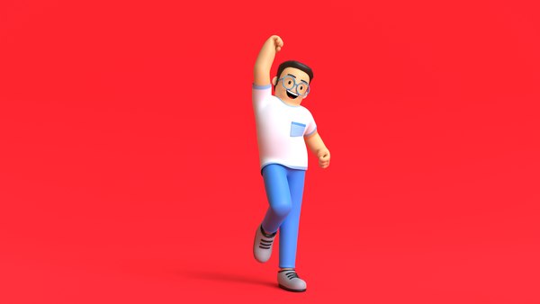 3D Minimal Simple Man Cartoon Character model - TurboSquid 1771034