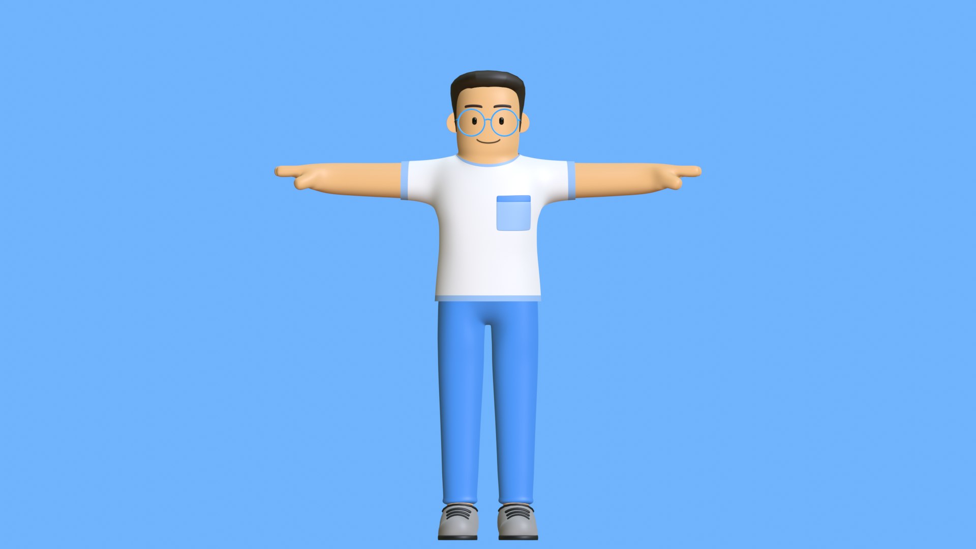 3D Minimal Simple Man Cartoon Character model - TurboSquid 1771034
