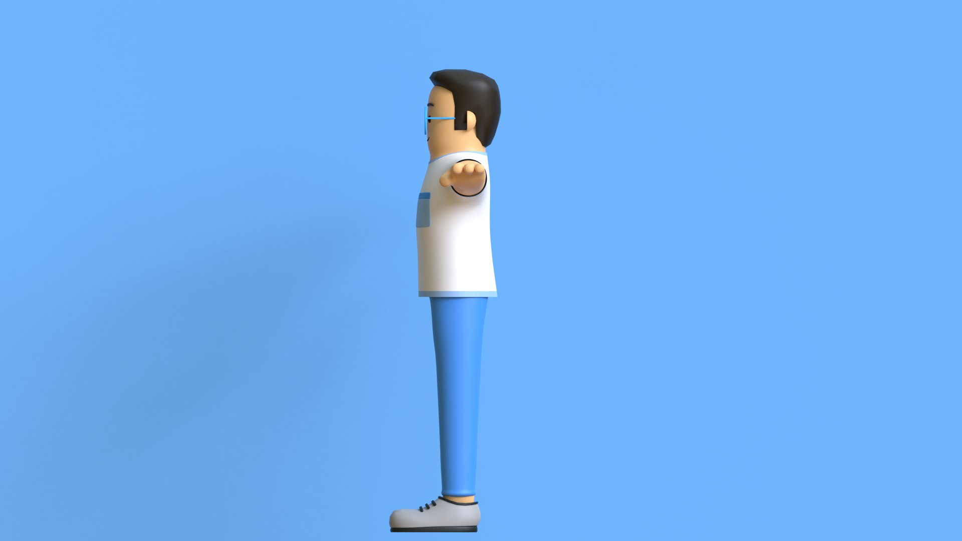 3D Minimal Simple Man Cartoon Character model - TurboSquid 1771034