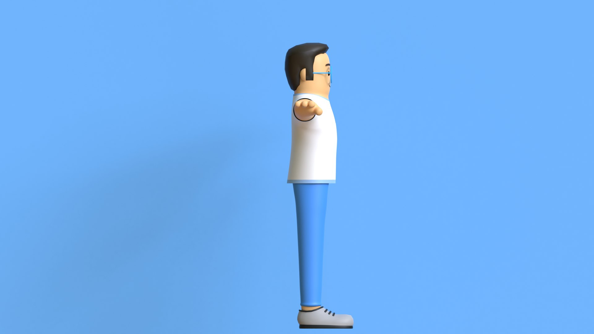 3D Minimal Simple Man Cartoon Character model - TurboSquid 1771034