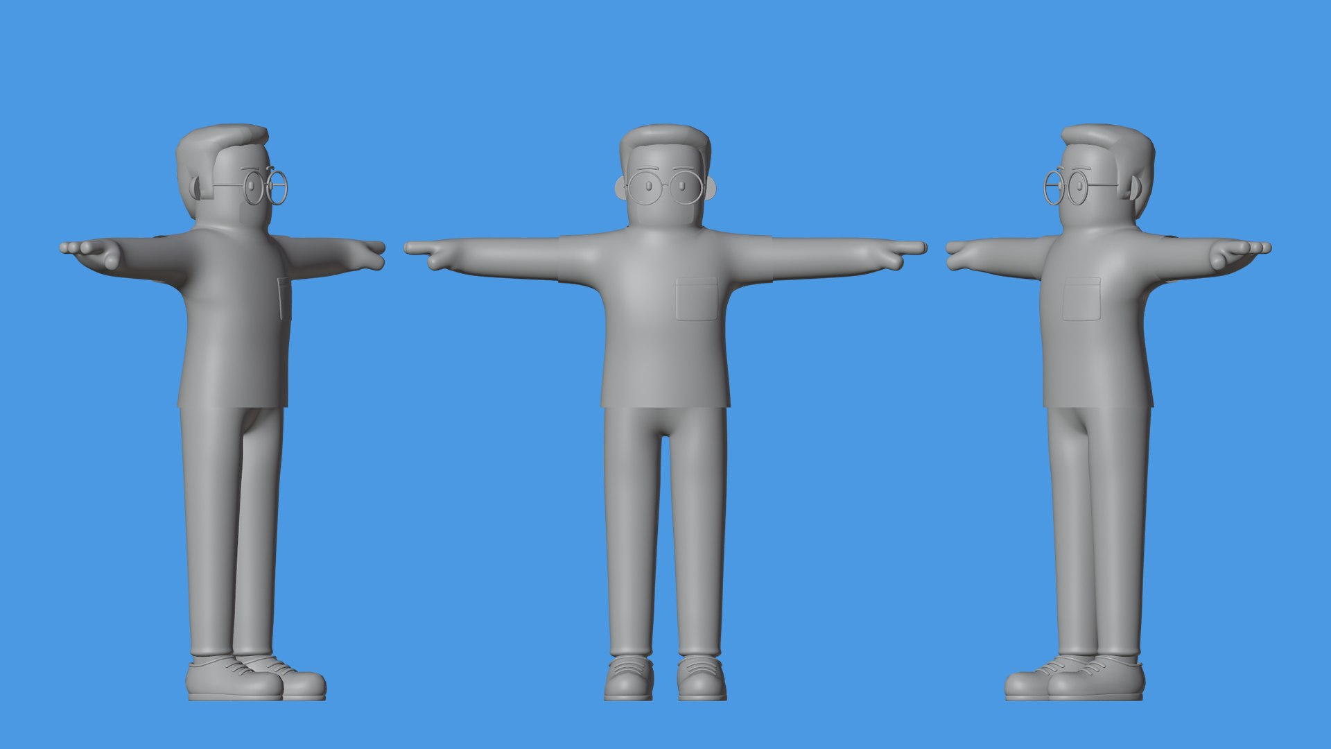 3D Minimal Simple Man Cartoon Character model - TurboSquid 1771034