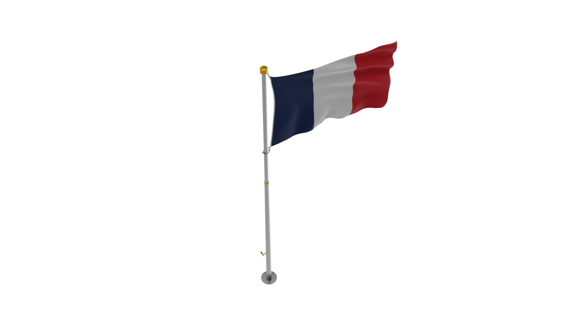3D Pole Flag France - TurboSquid 2228590