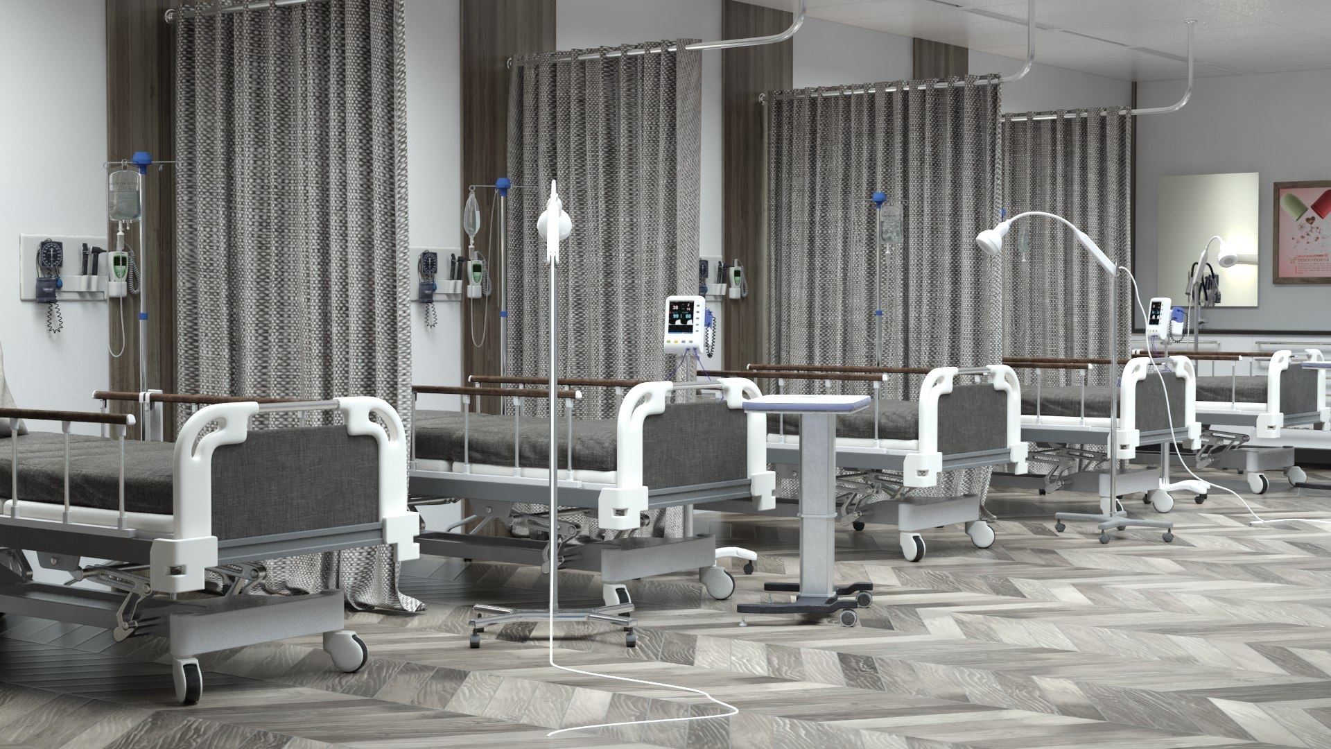 Hospital Ward Model - TurboSquid 1471385