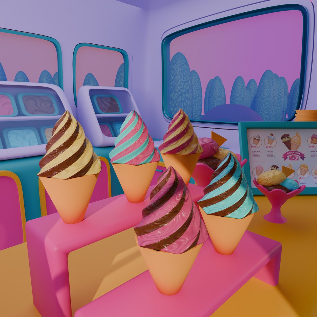 STYLIZED ICE CREAM TRUCK Model - TurboSquid 2261473