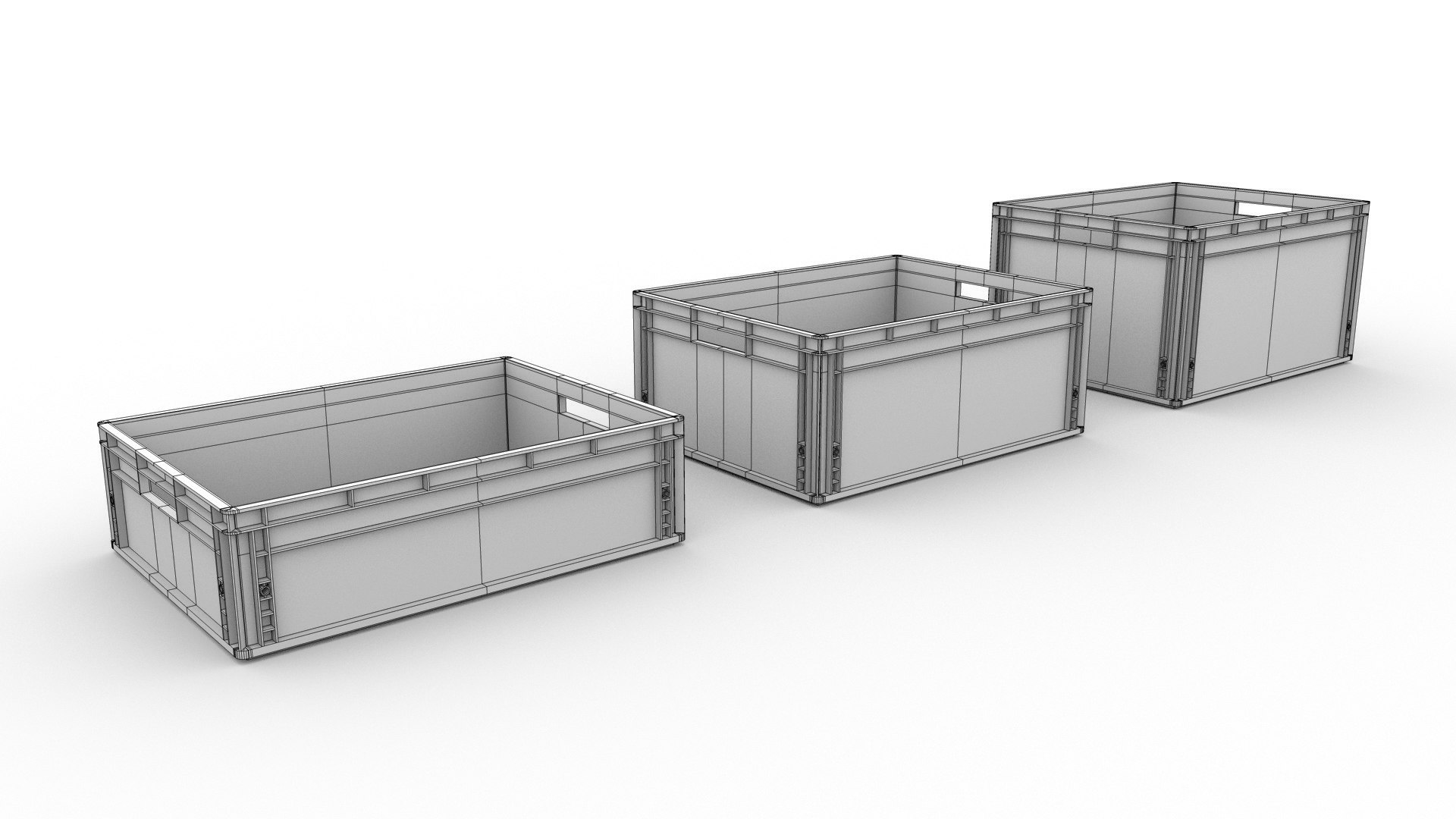 3D Euro Storage Containers Model - TurboSquid 1511614