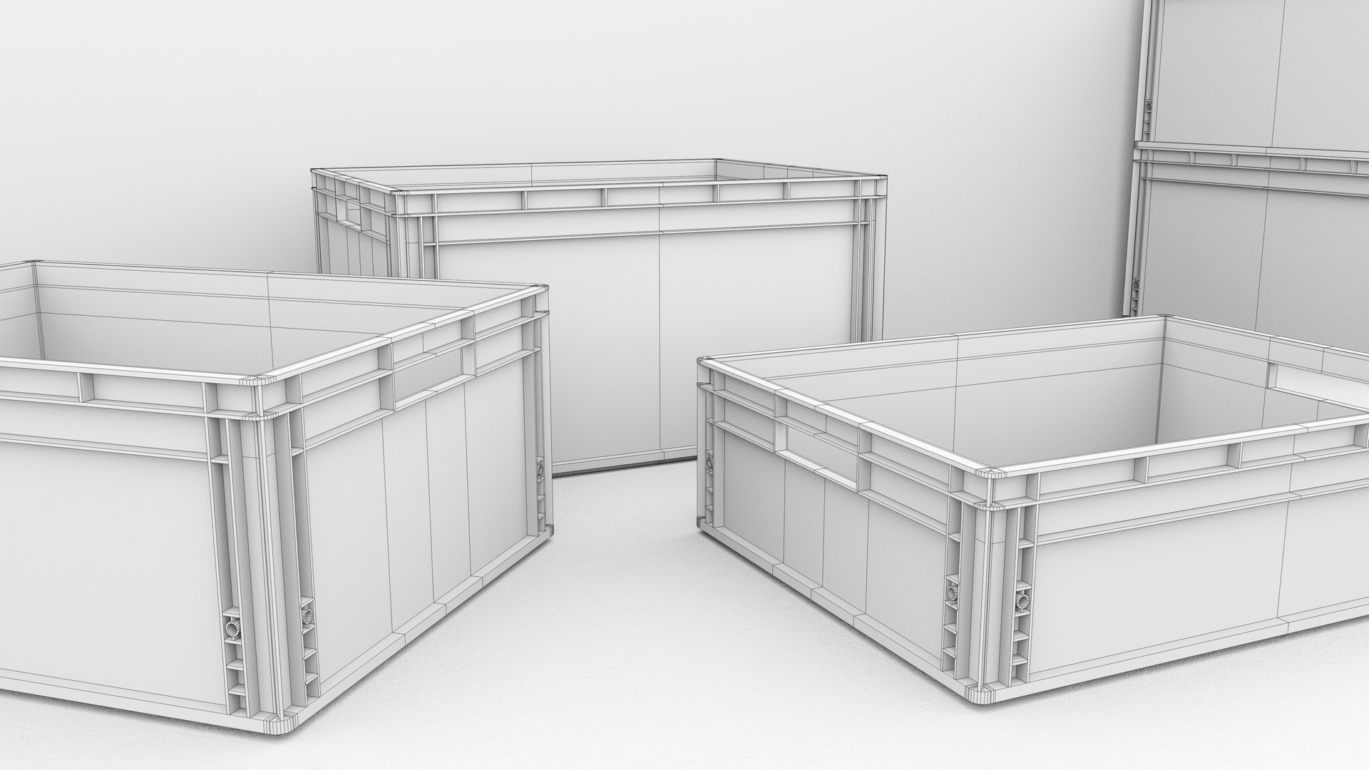 3D Euro Storage Containers Model - TurboSquid 1511614