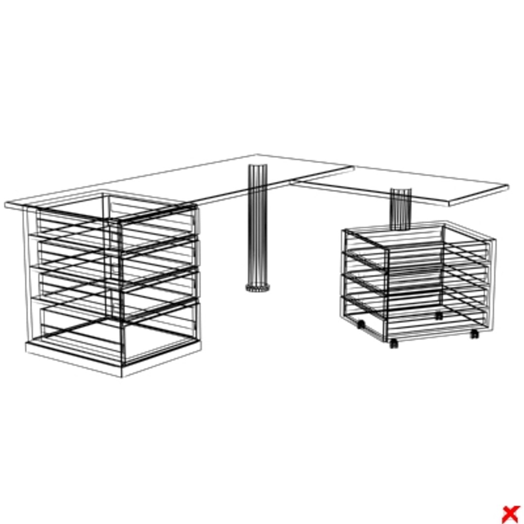 Free Desk Office 3d Model