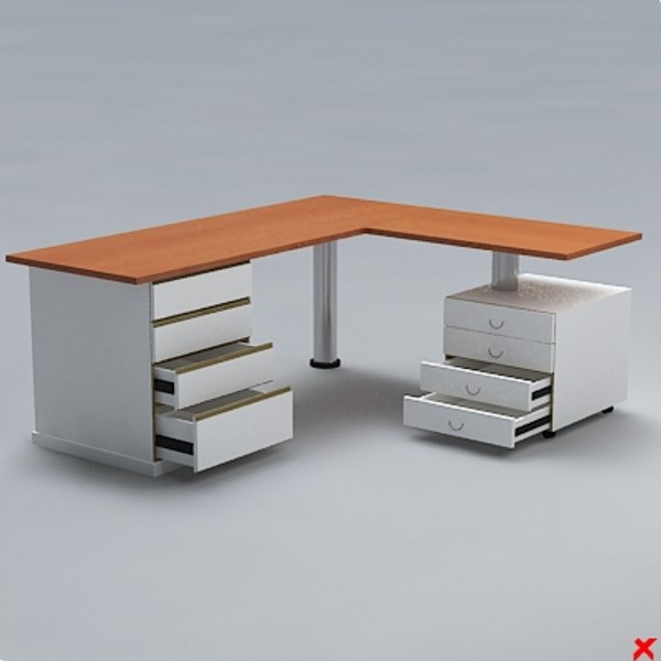 free desk office 3d model