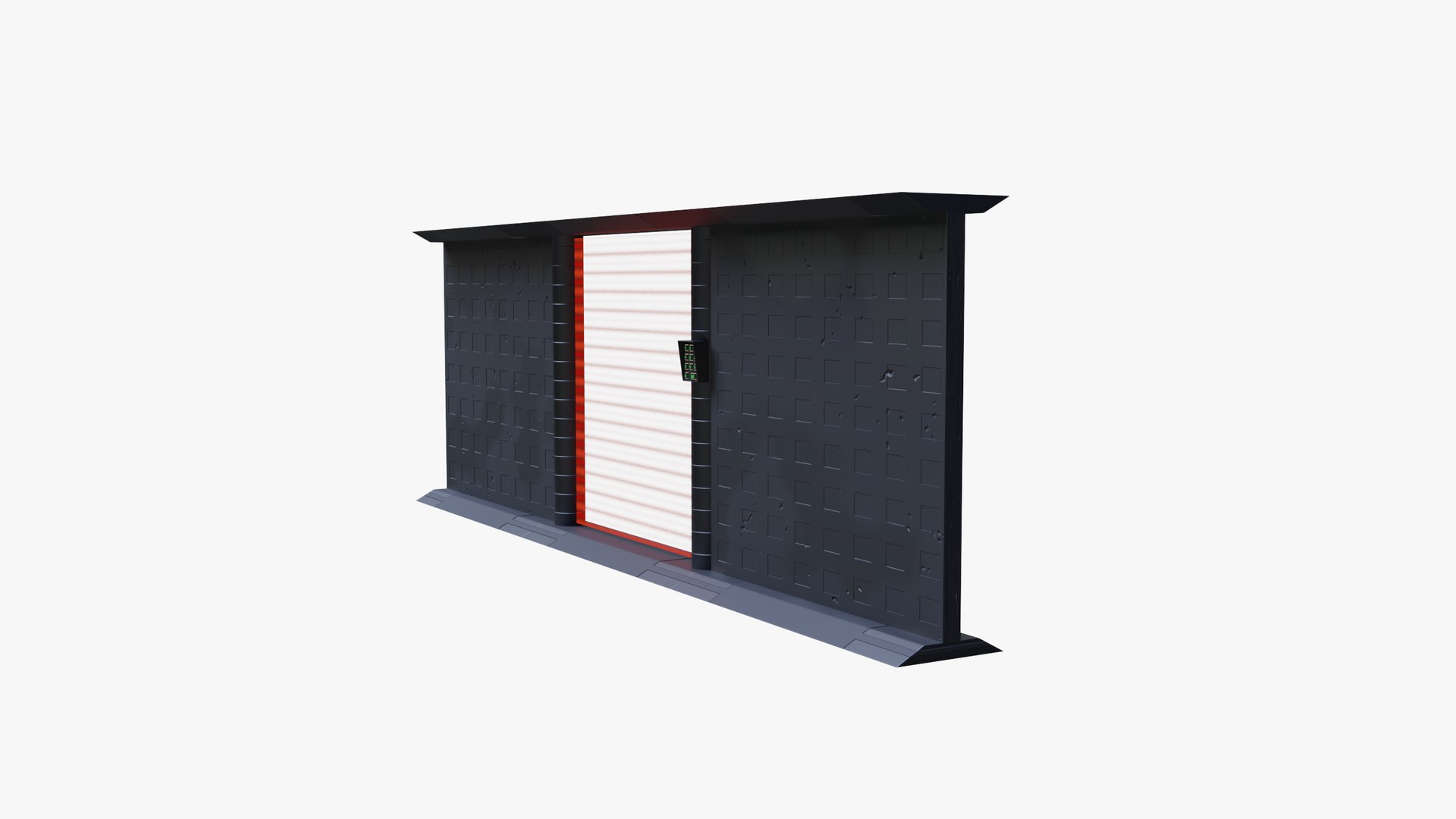 Force Field Door With Fence Sections 3D Model - TurboSquid 1776018