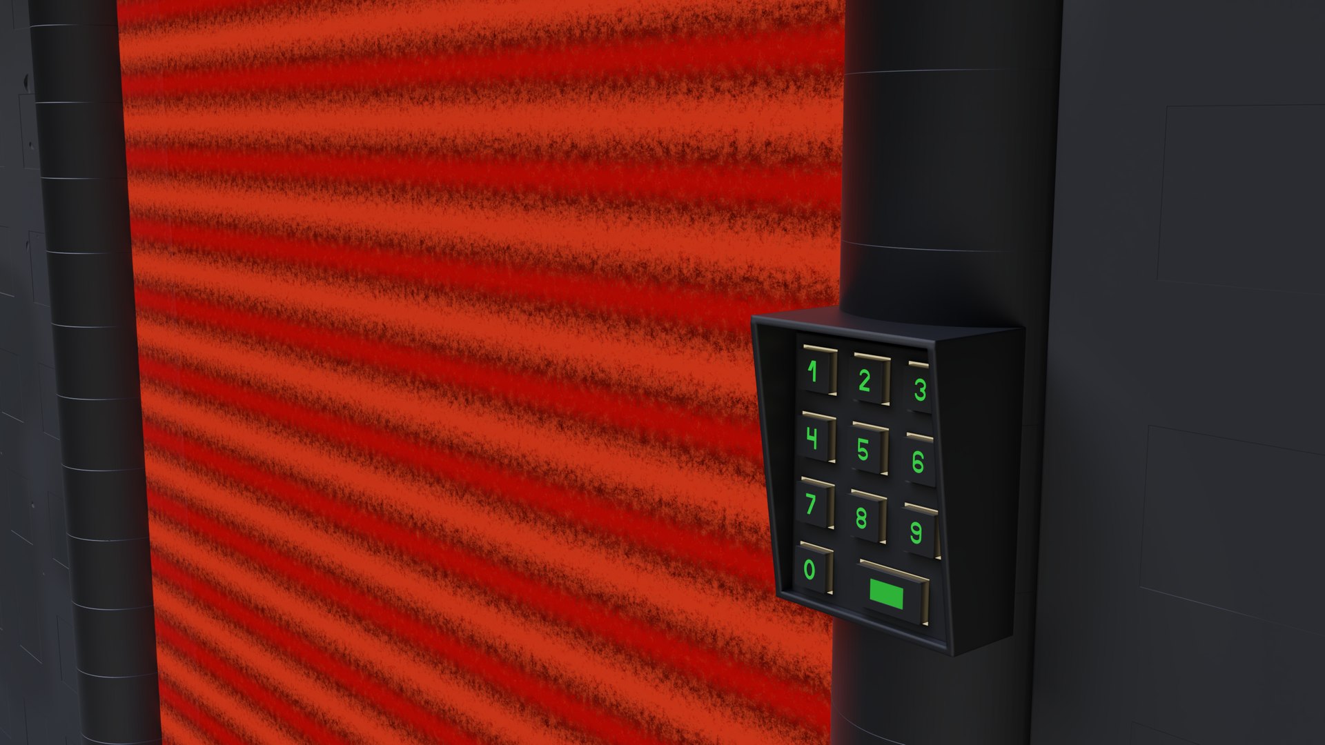 Force Field Door With Fence Sections 3D Model - TurboSquid 1776018