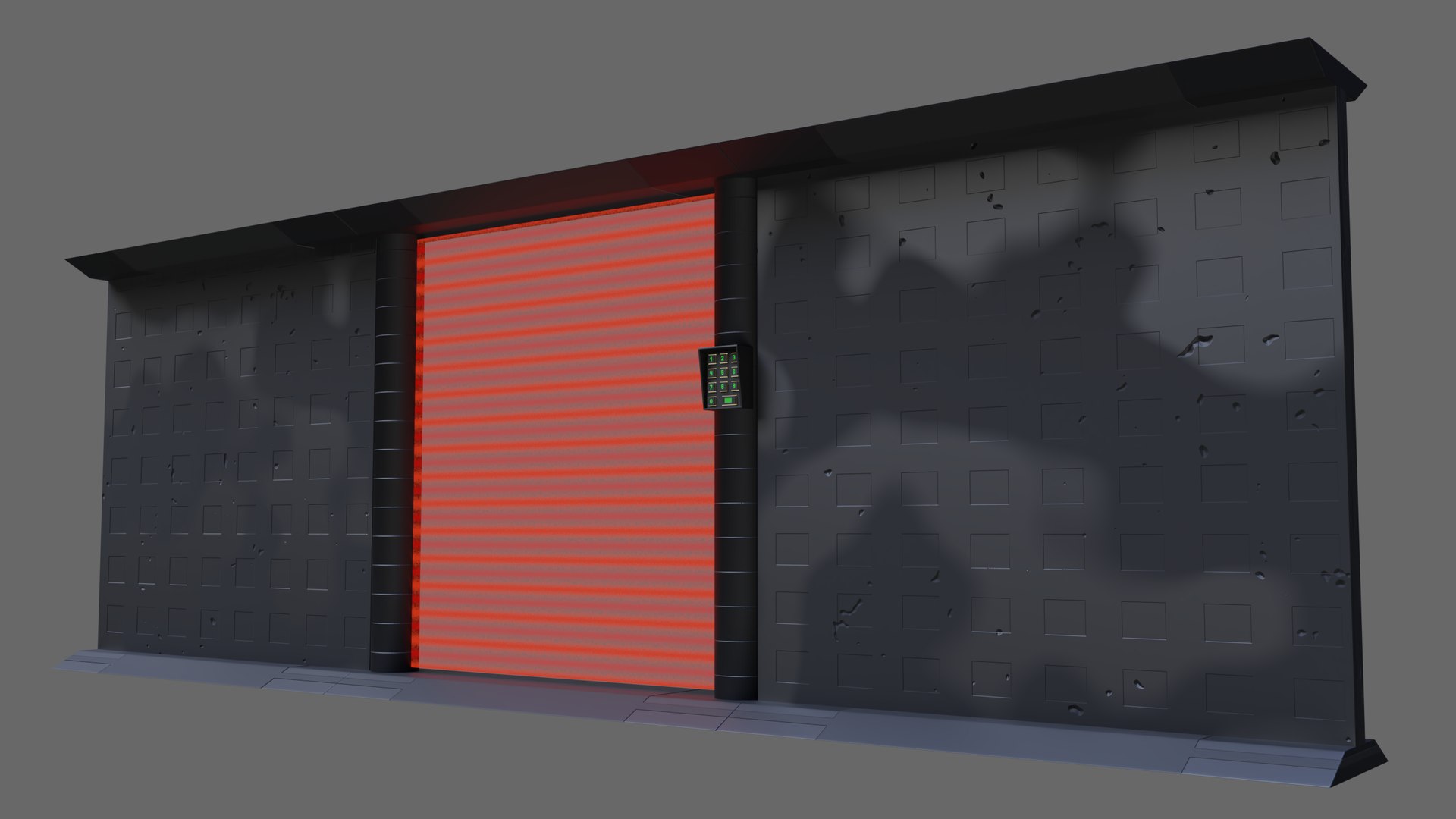 Force Field Door With Fence Sections 3D Model - TurboSquid 1776018