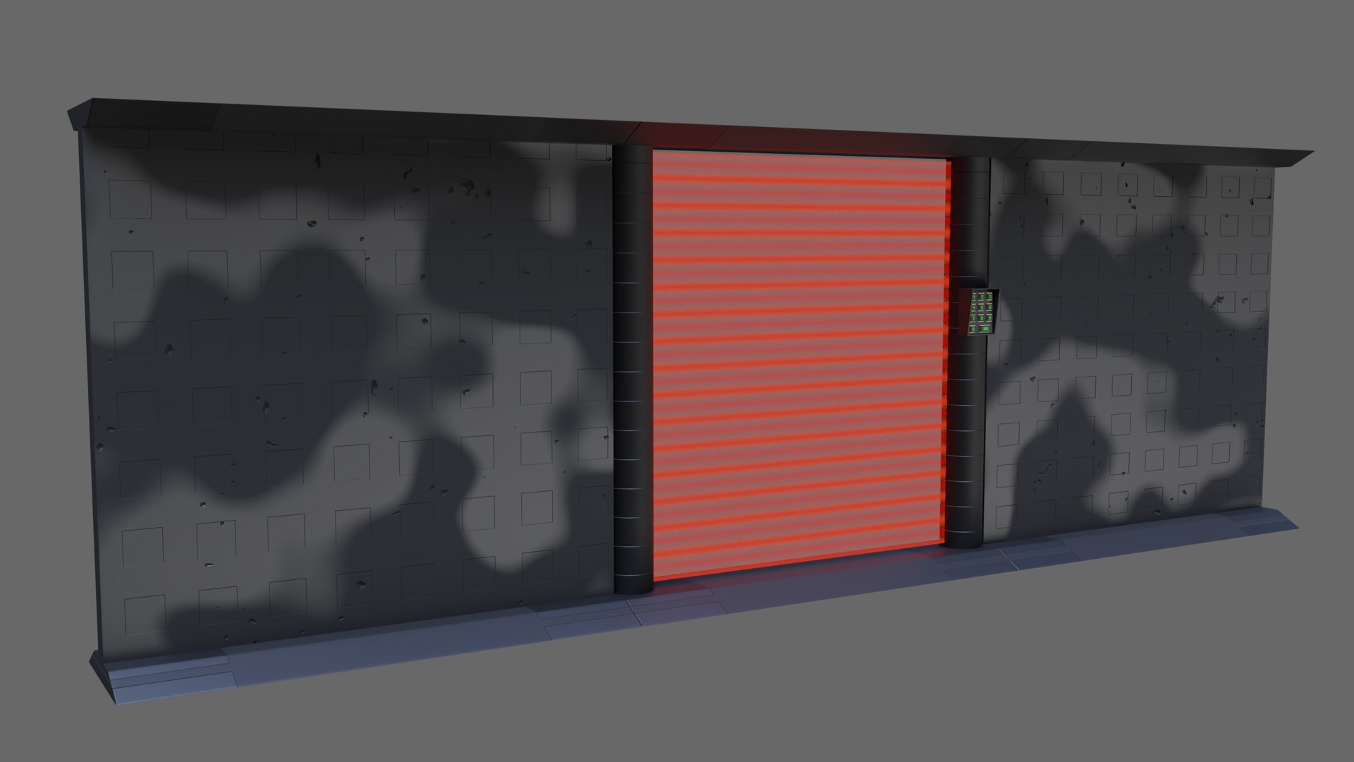 Force Field Door With Fence Sections 3D Model - TurboSquid 1776018