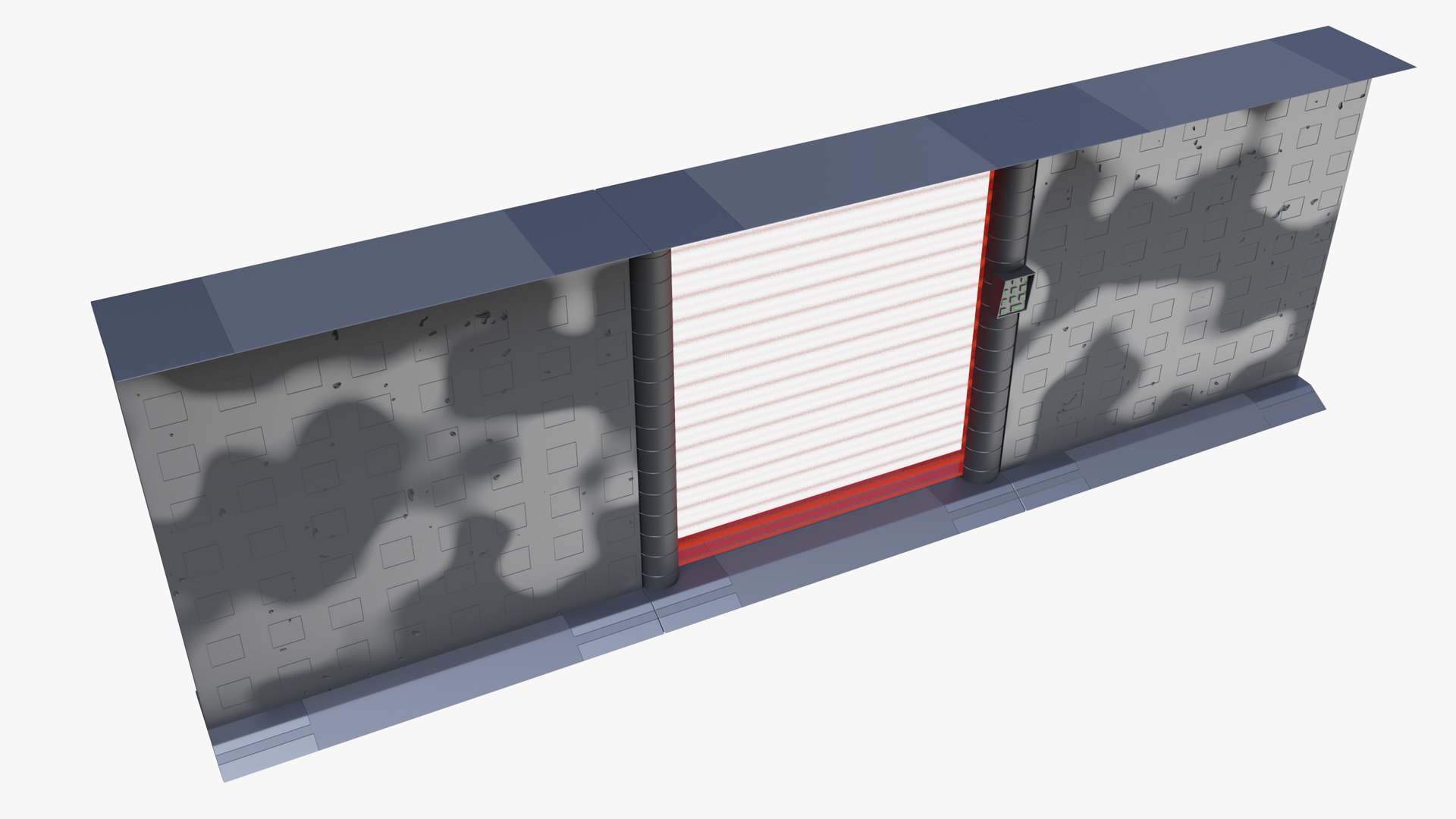 Force Field Door With Fence Sections 3D Model - TurboSquid 1776018