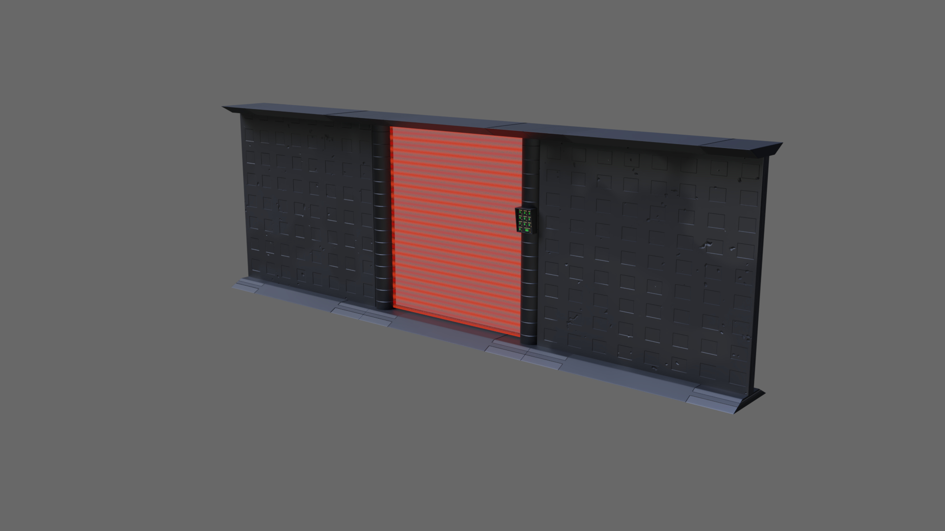 Force Field Door With Fence Sections 3D Model - TurboSquid 1776018