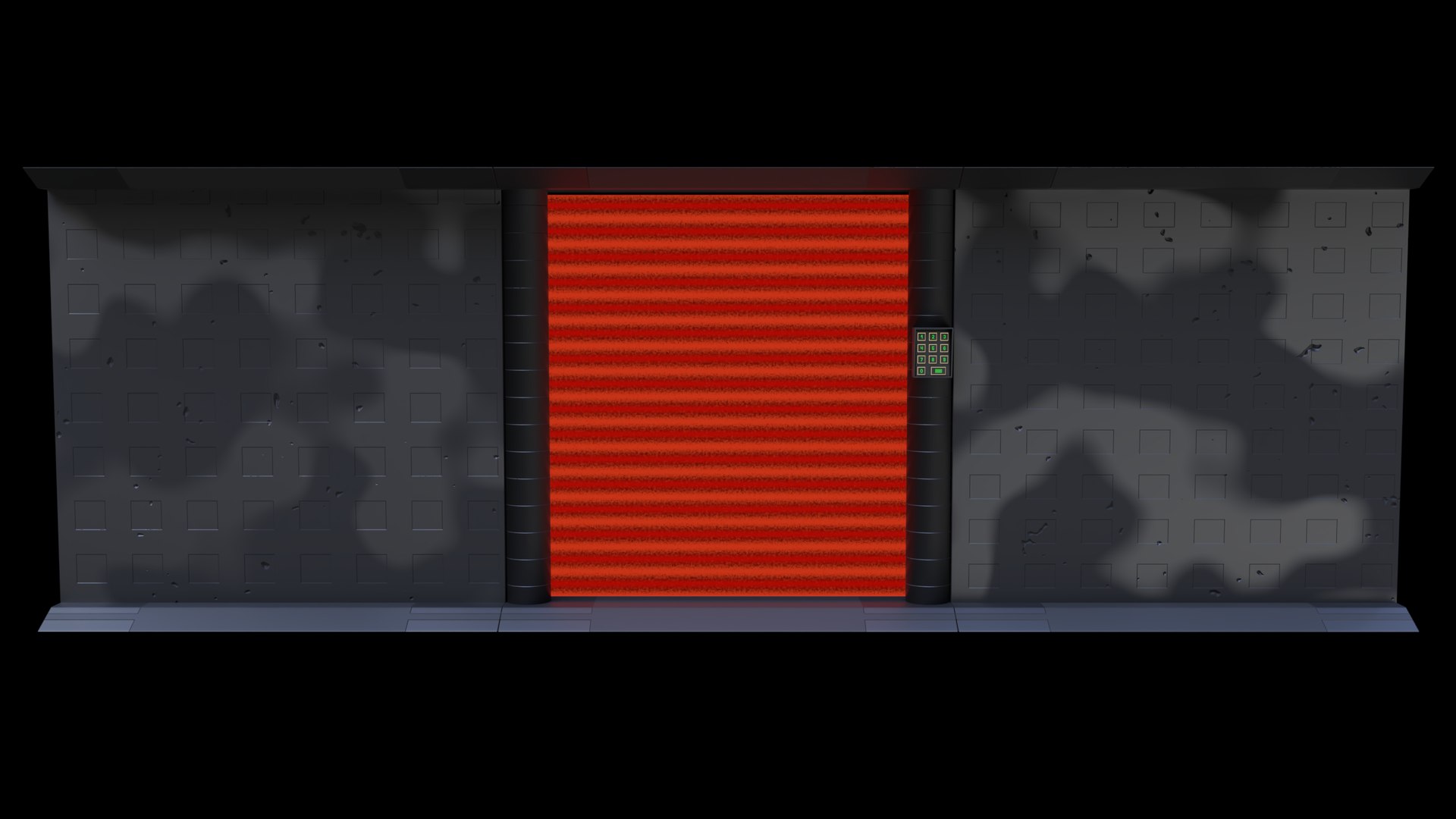 Force Field Door With Fence Sections 3D Model - TurboSquid 1776018