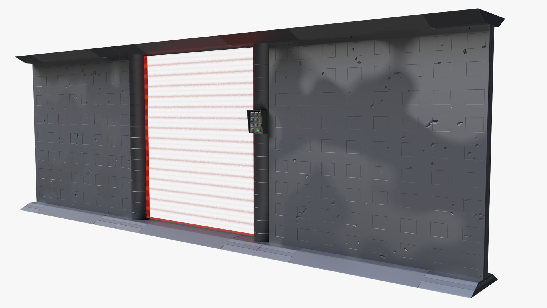Force Field Door With Fence Sections 3D Model - TurboSquid 1776018