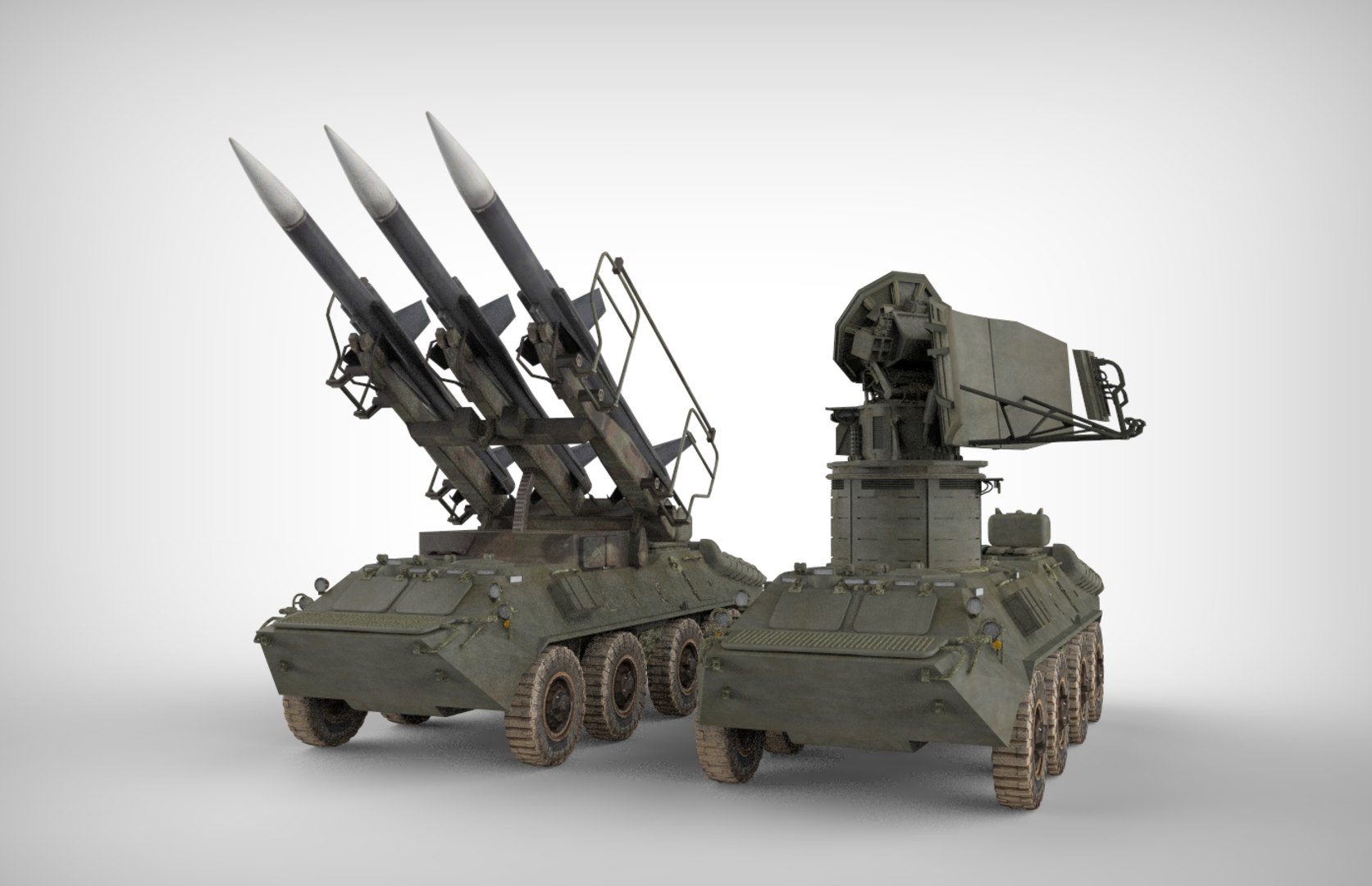 Sa-6 Gainful Missile Radars 3d Model