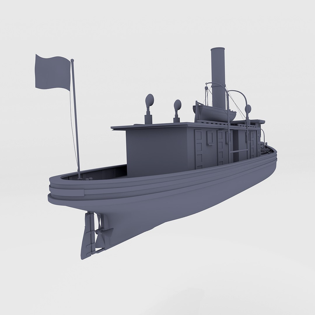 Civil War Tugboat Gunboat 3d 3ds