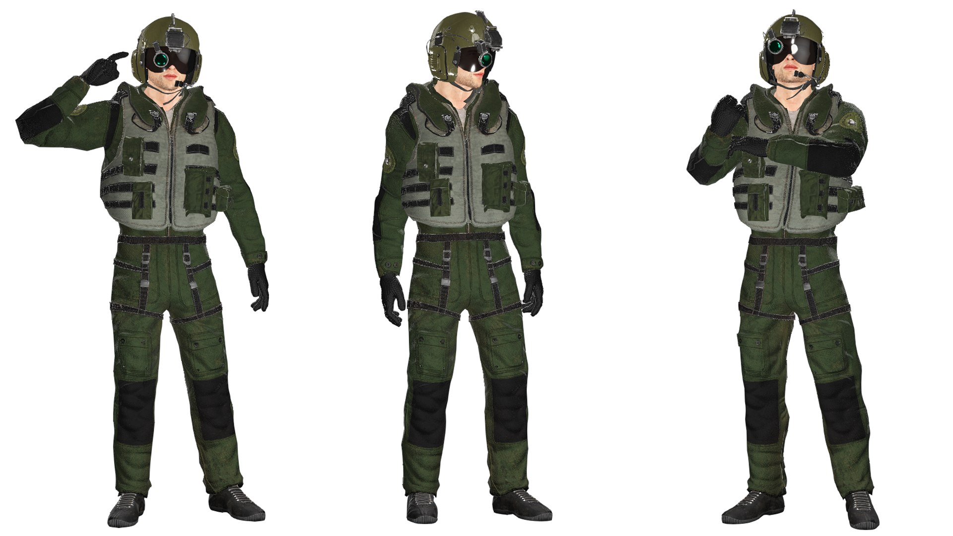 Realistic Rigged Helicopter Pilot Character 3D Model 3D Model ...