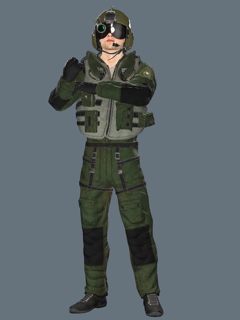 Realistic Rigged Helicopter Pilot Character 3D Model 3D Model ...