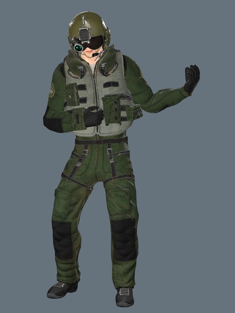 Realistic Rigged Helicopter Pilot Character 3D Model 3D Model ...