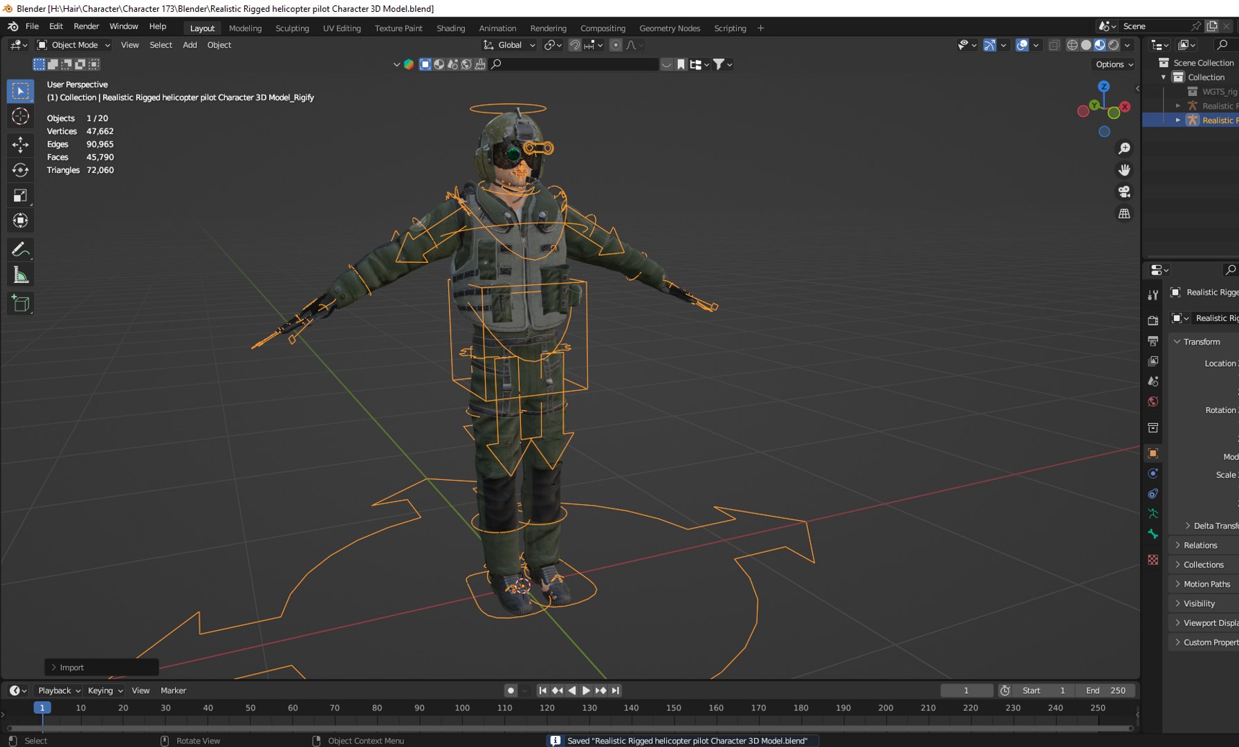 Realistic Rigged Helicopter Pilot Character 3D Model 3D Model ...