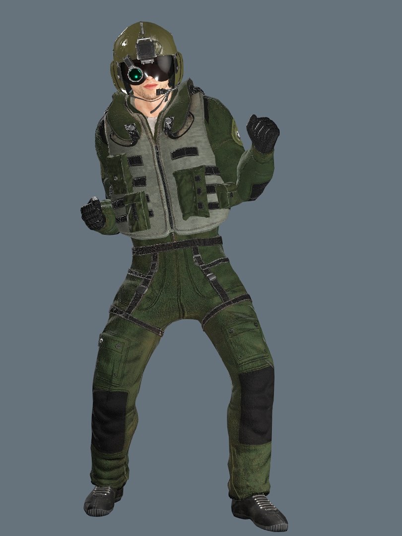 Realistic Rigged Helicopter Pilot Character 3D Model 3D Model ...
