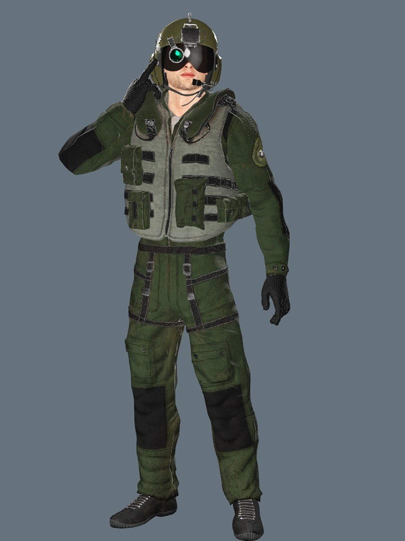 Realistic Rigged Helicopter Pilot Character 3D Model 3D Model ...