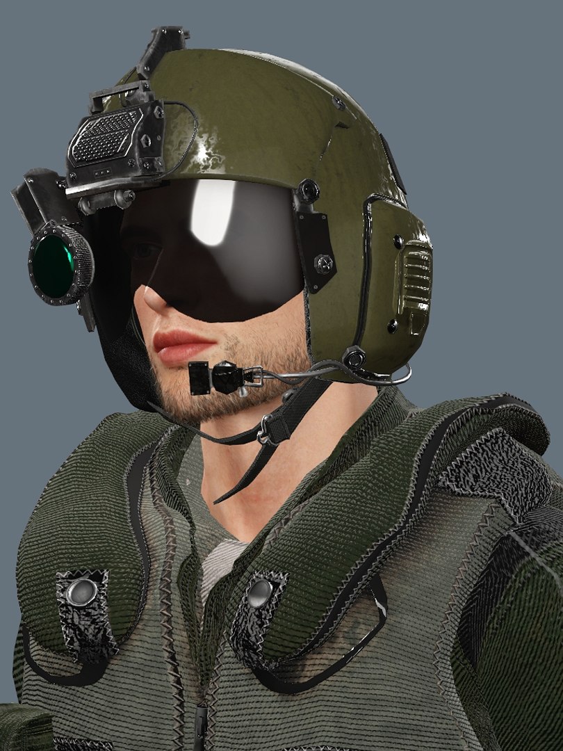 Realistic Rigged Helicopter Pilot Character 3D Model 3D Model ...