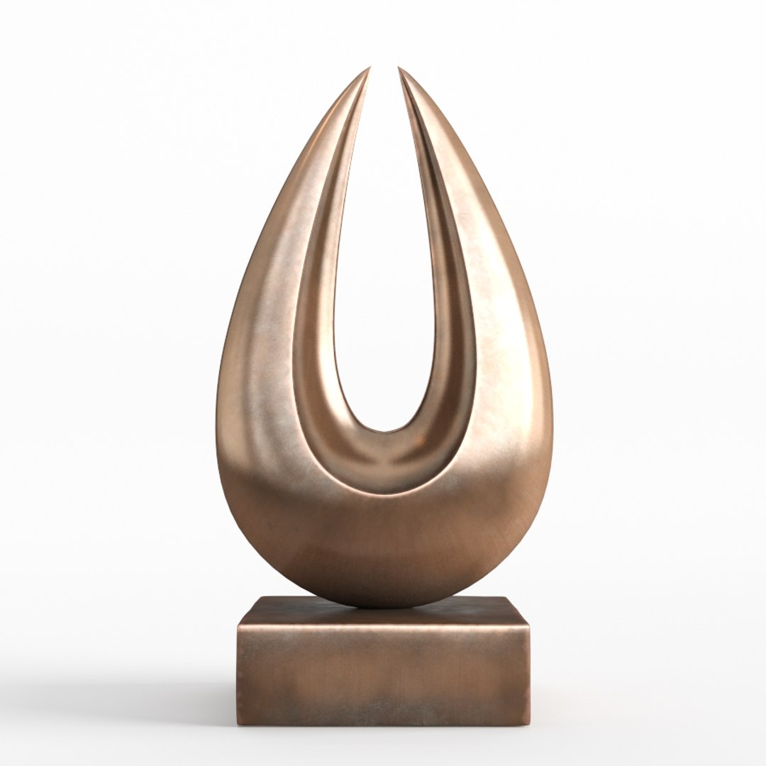 Modern decorative abstract bronze 3D model - TurboSquid 1507317