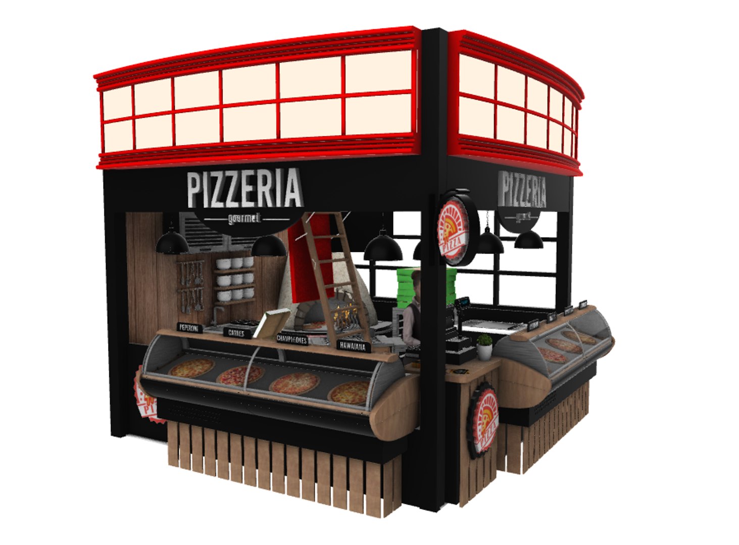 3D Pizzeria Model - TurboSquid 1431468