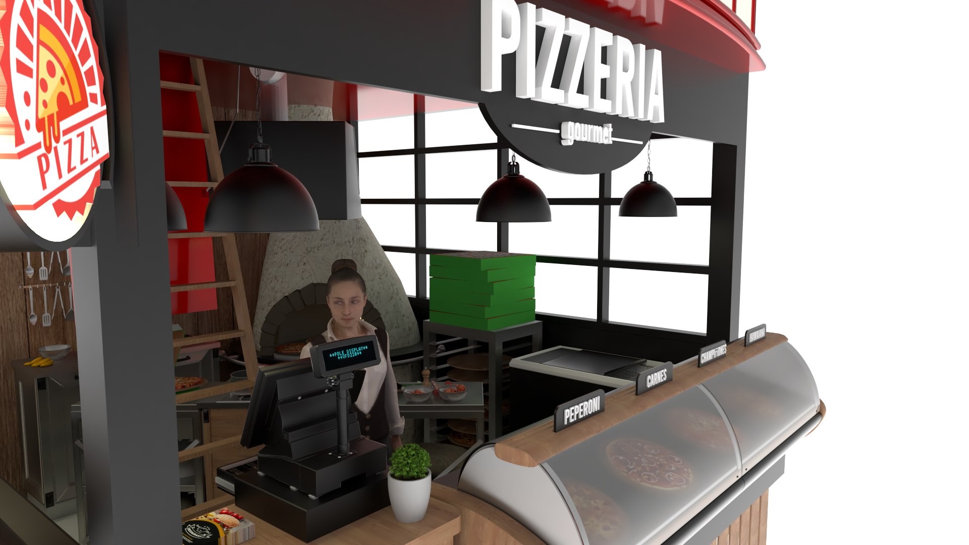 3D Pizzeria Model - TurboSquid 1431468