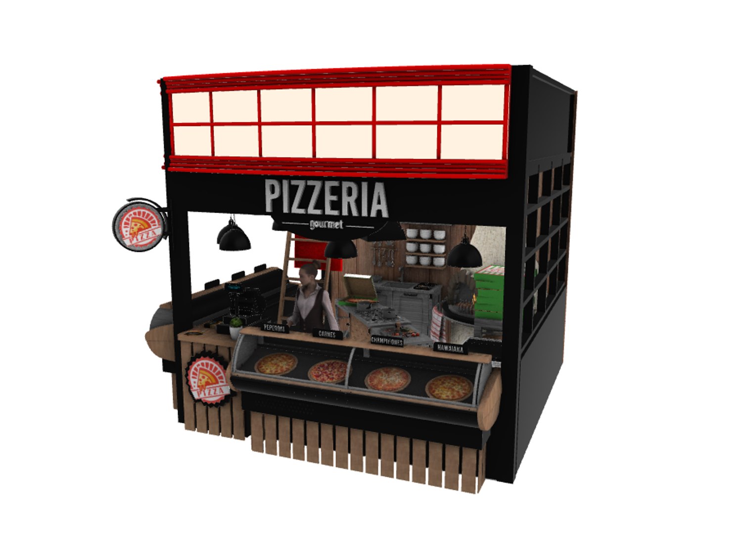 3D Pizzeria Model - TurboSquid 1431468