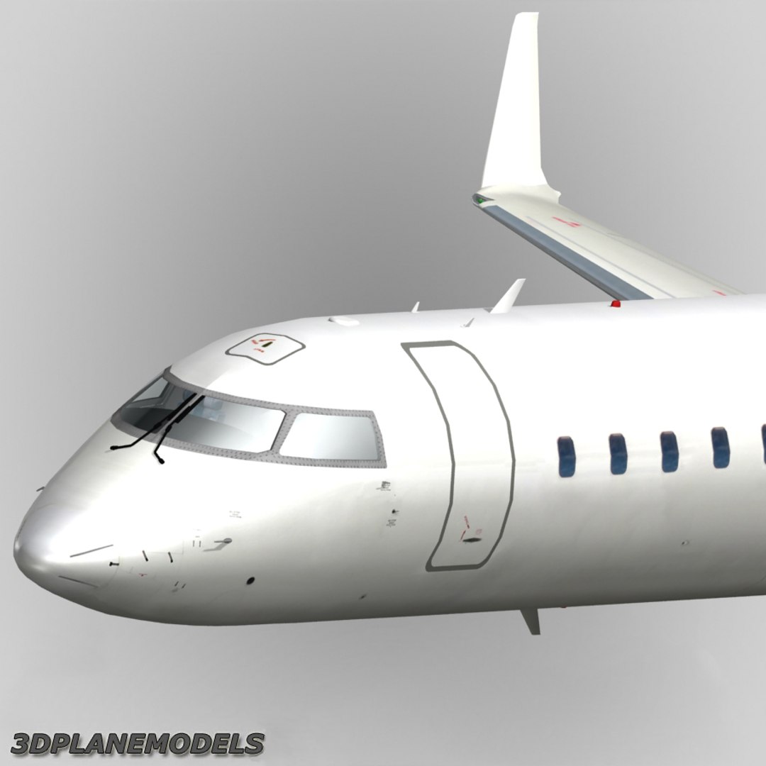 3d Bombardier Crj-705 Generic White Model