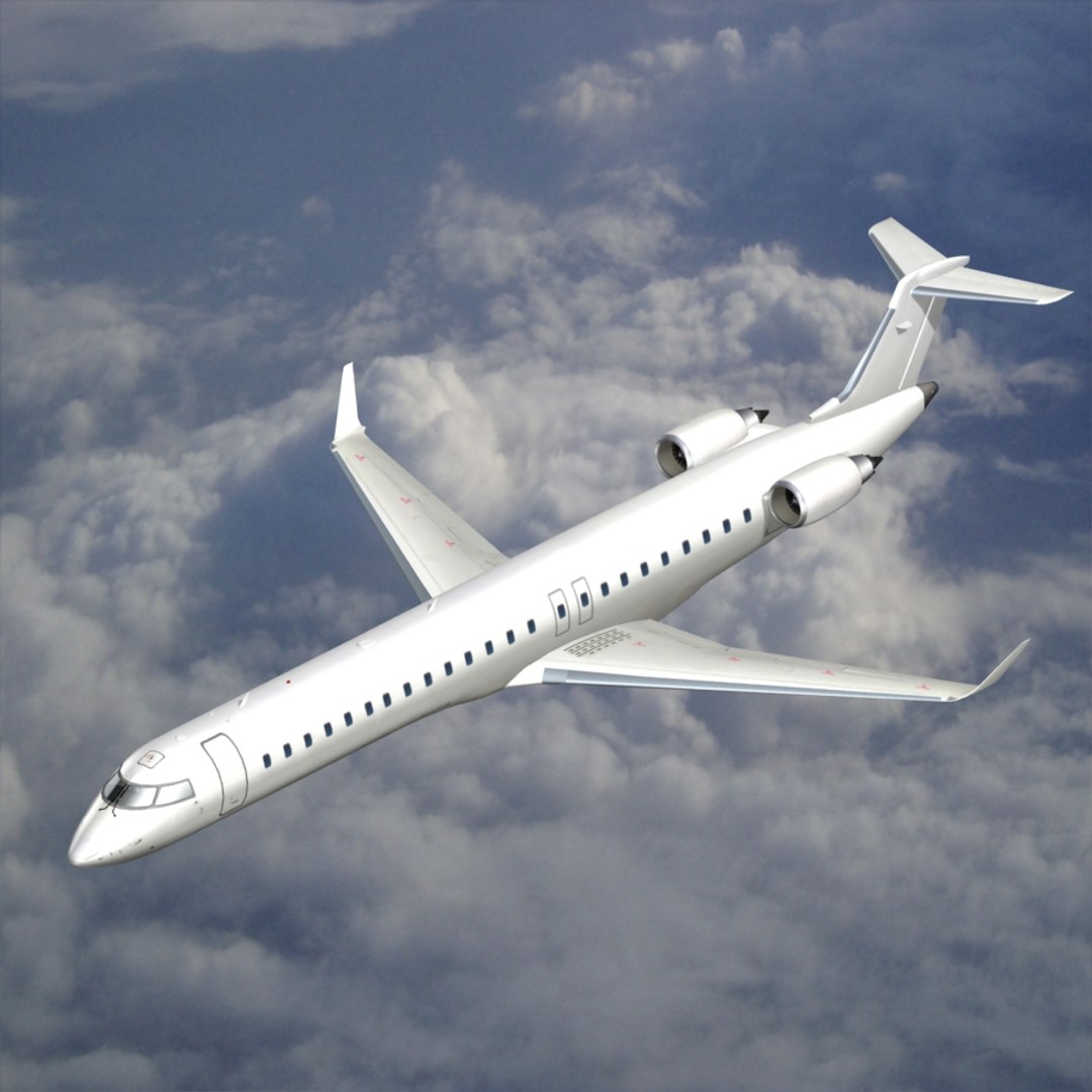 3d Bombardier Crj-705 Generic White Model