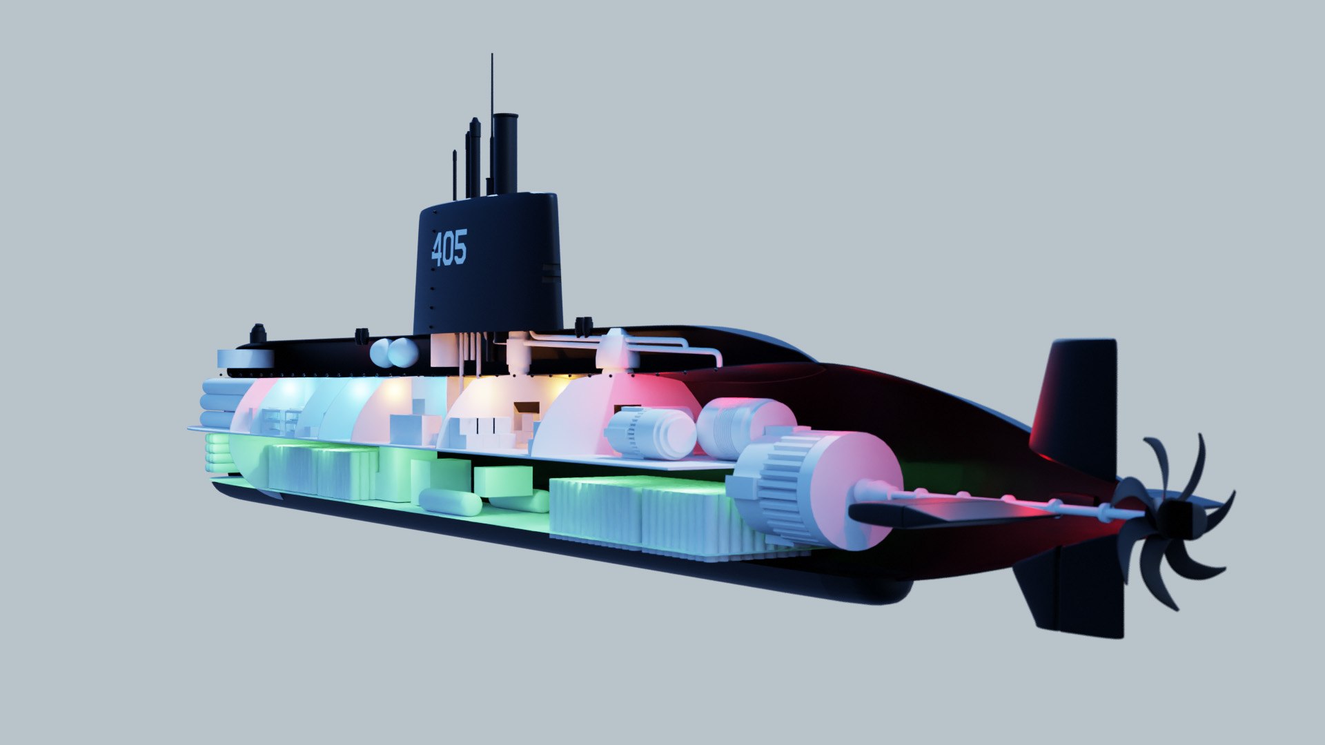3D model submarine u209 with Interior - TurboSquid 2124271