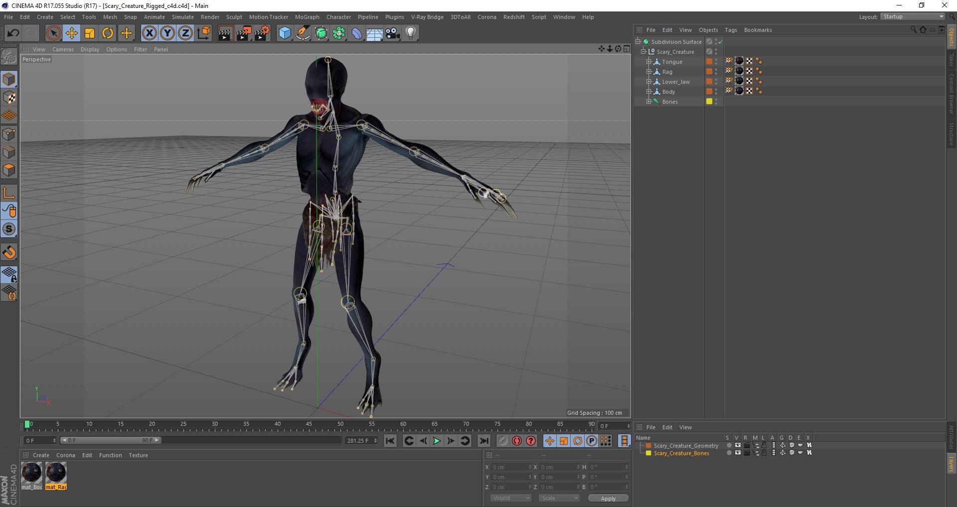 Scary Creature Rigged for Cinema 4D model - TurboSquid 1718468