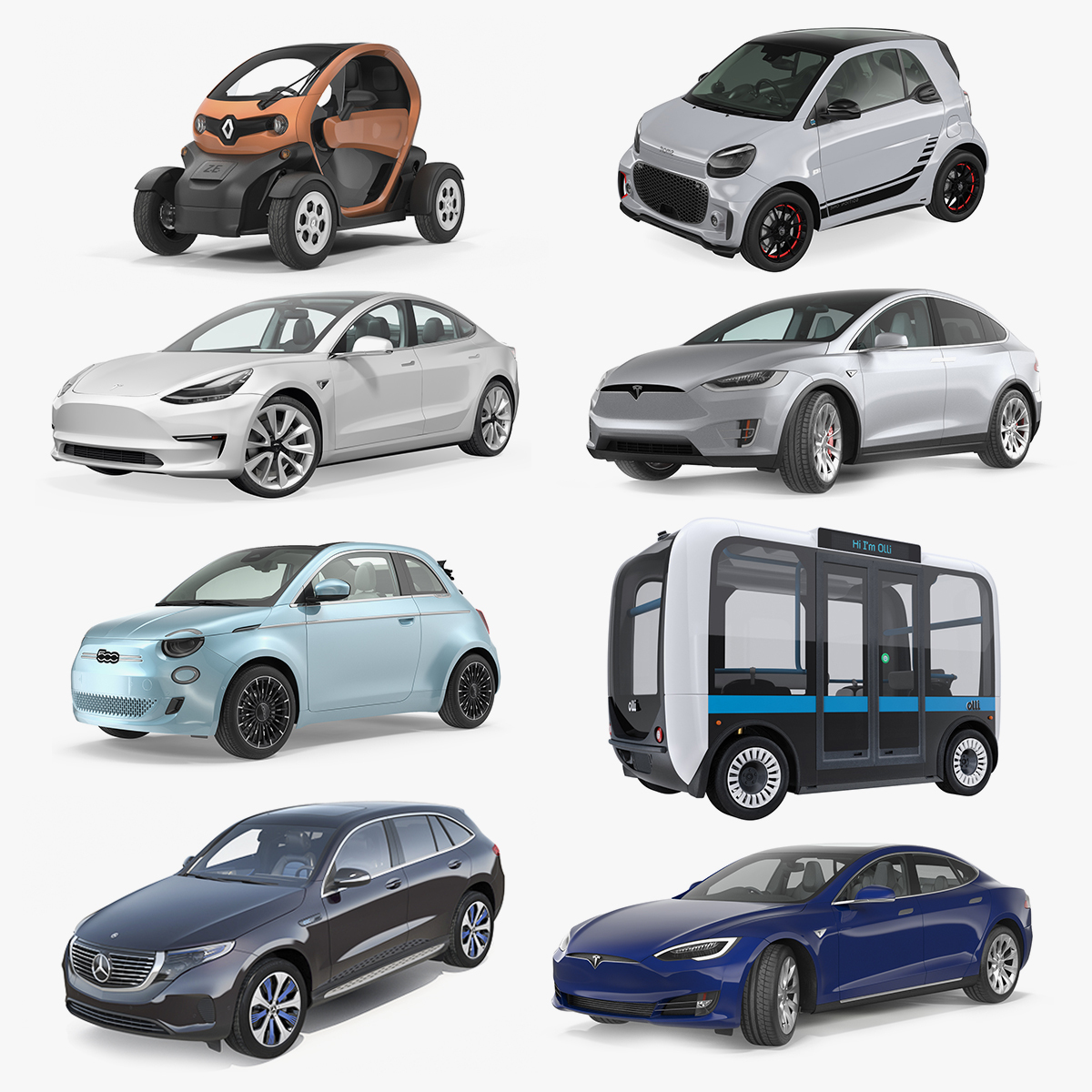 modelo 3d Colección de coches eléctricos 2 - TurboSquid 1778459