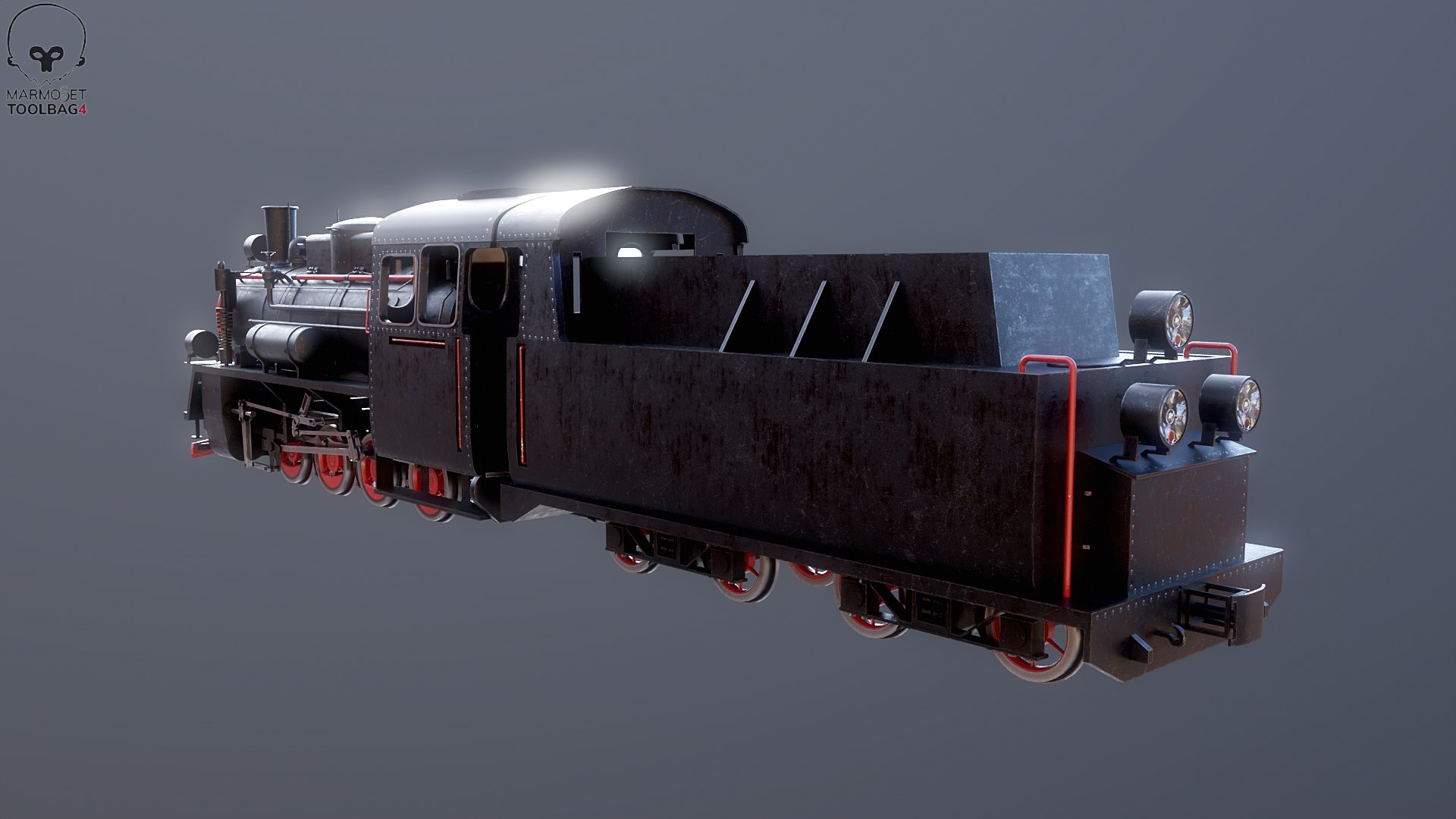 Narrow-gauge Black Steam Locomotive Model - TurboSquid 2286029