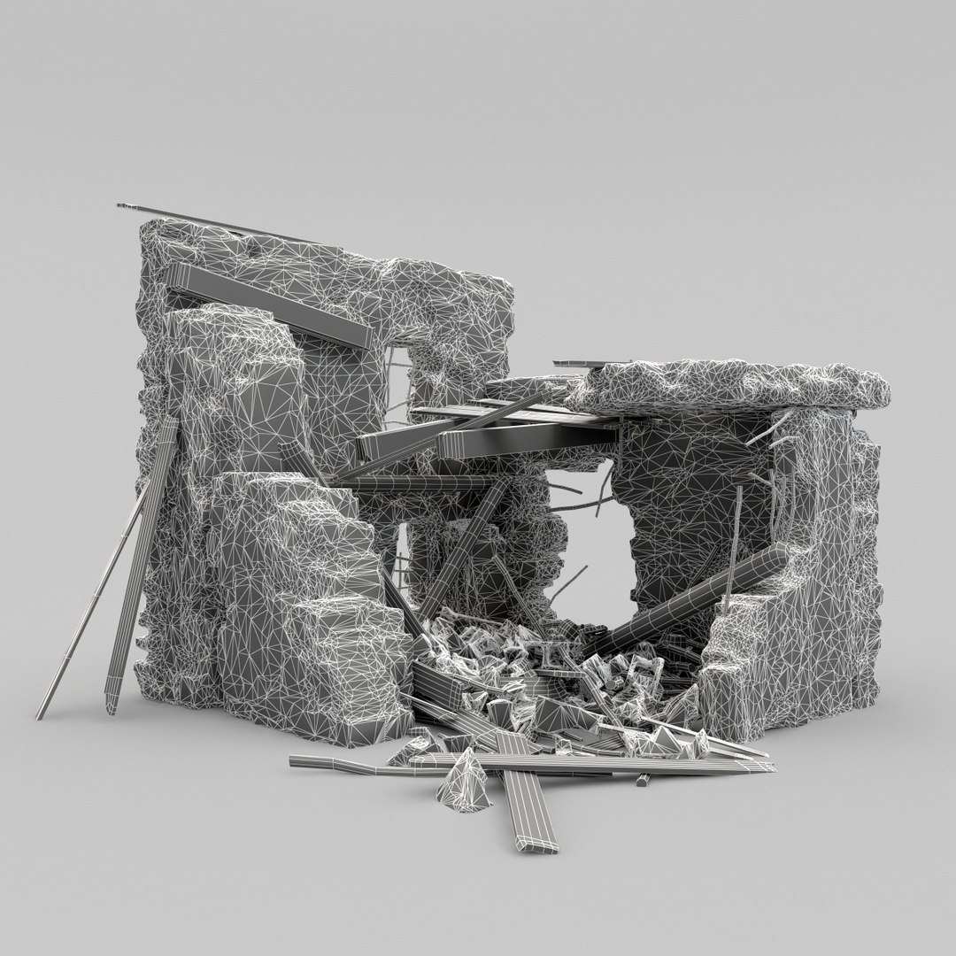 3d Ruins Building Model