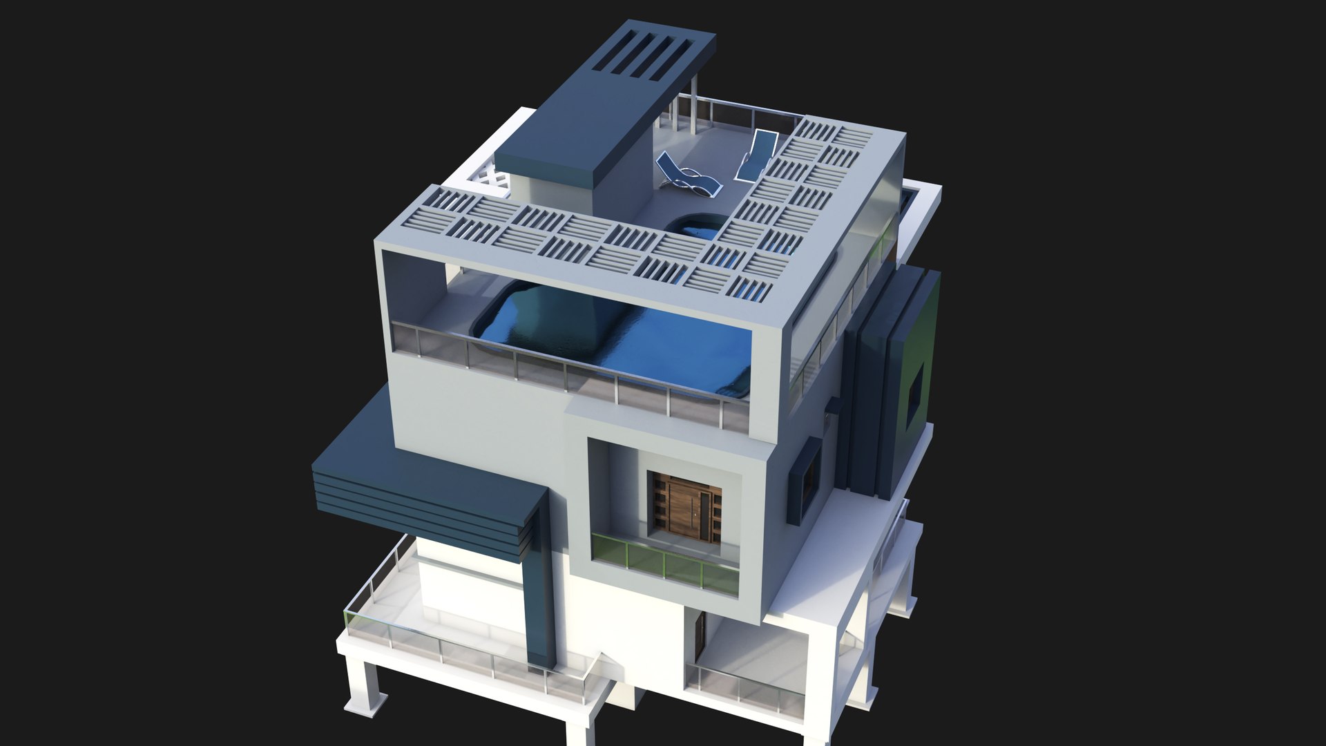 Modern House 02 All PBR Unity UE Textures Included 3D - TurboSquid 2028274