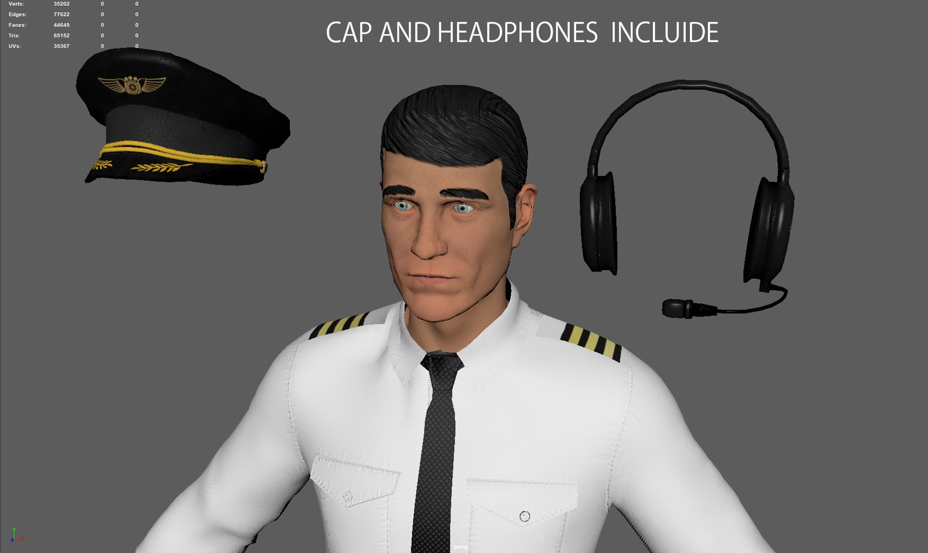 Airline Captain Cap 3D Model - TurboSquid 1575403