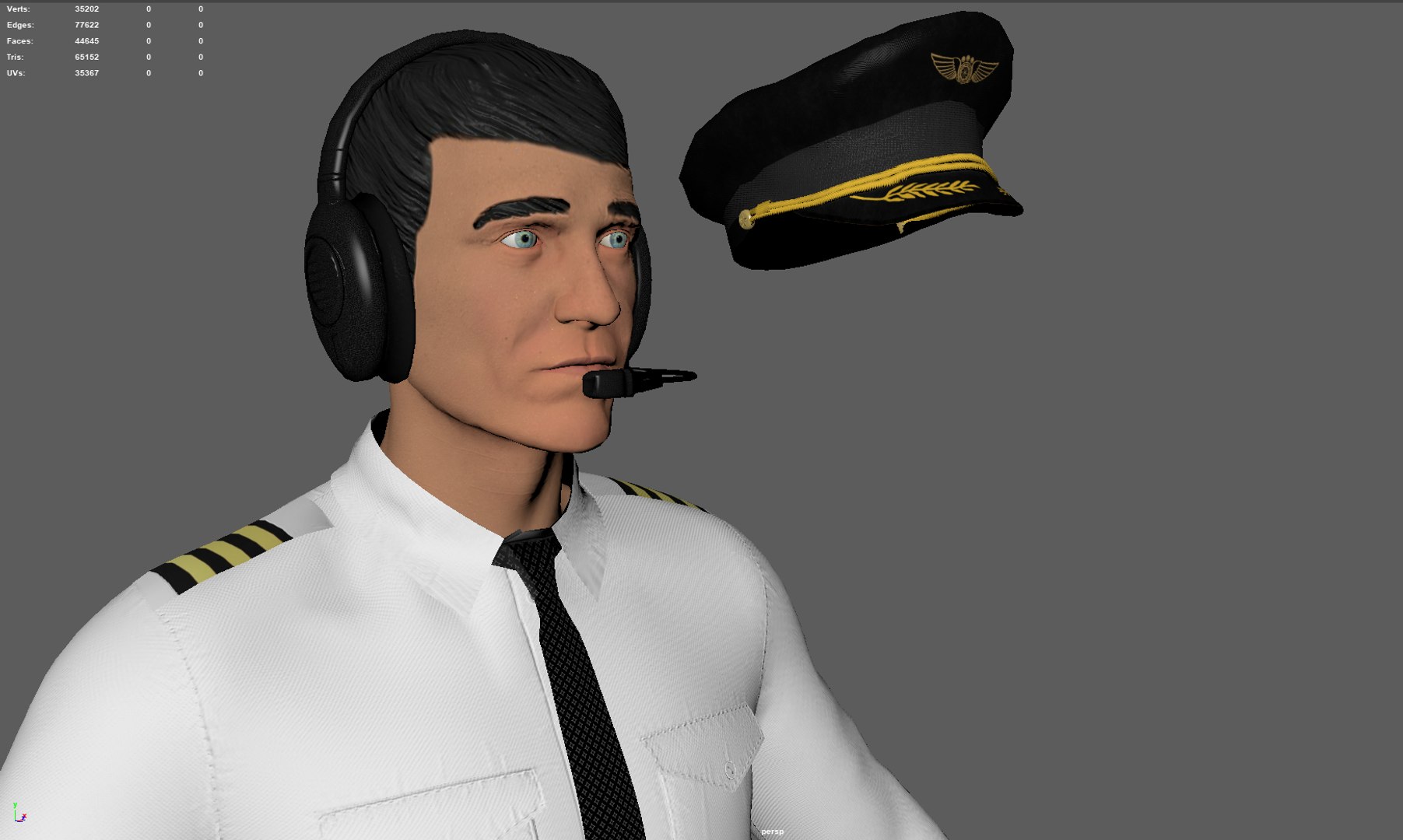Airline Captain Cap 3D Model - TurboSquid 1575403