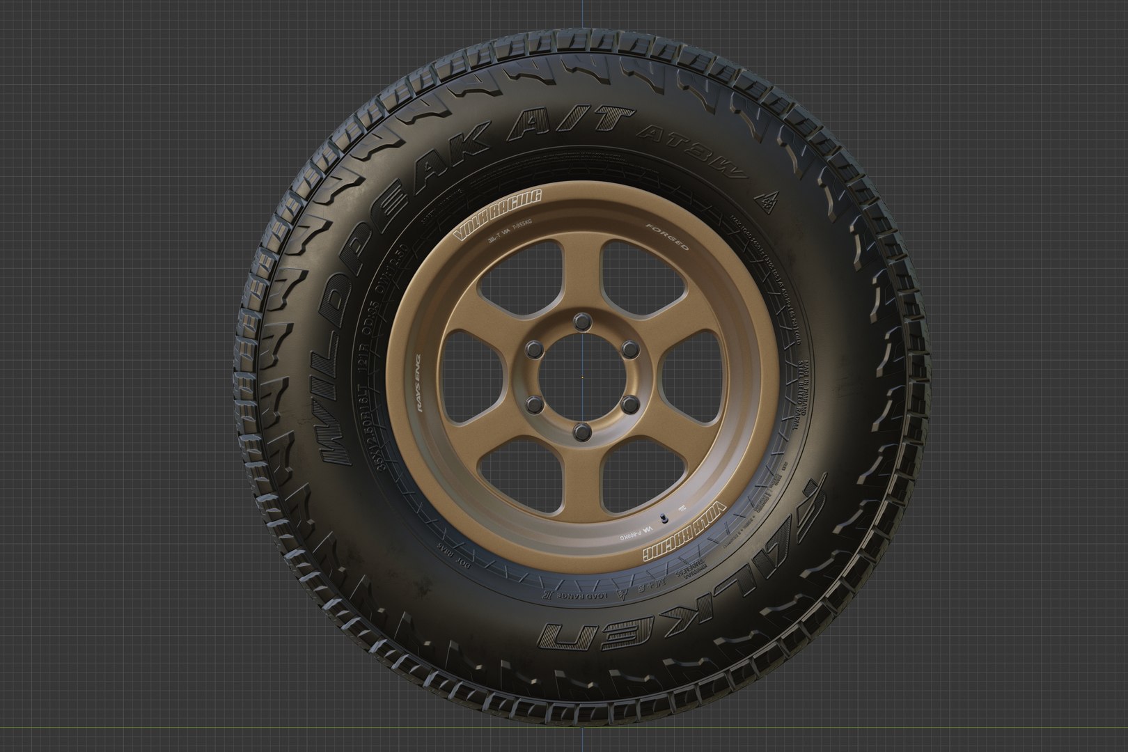 Offroad car wheel Falken Wildpeak AT3W tire with TE37XT rim 3D model - TurboSquid 1722229