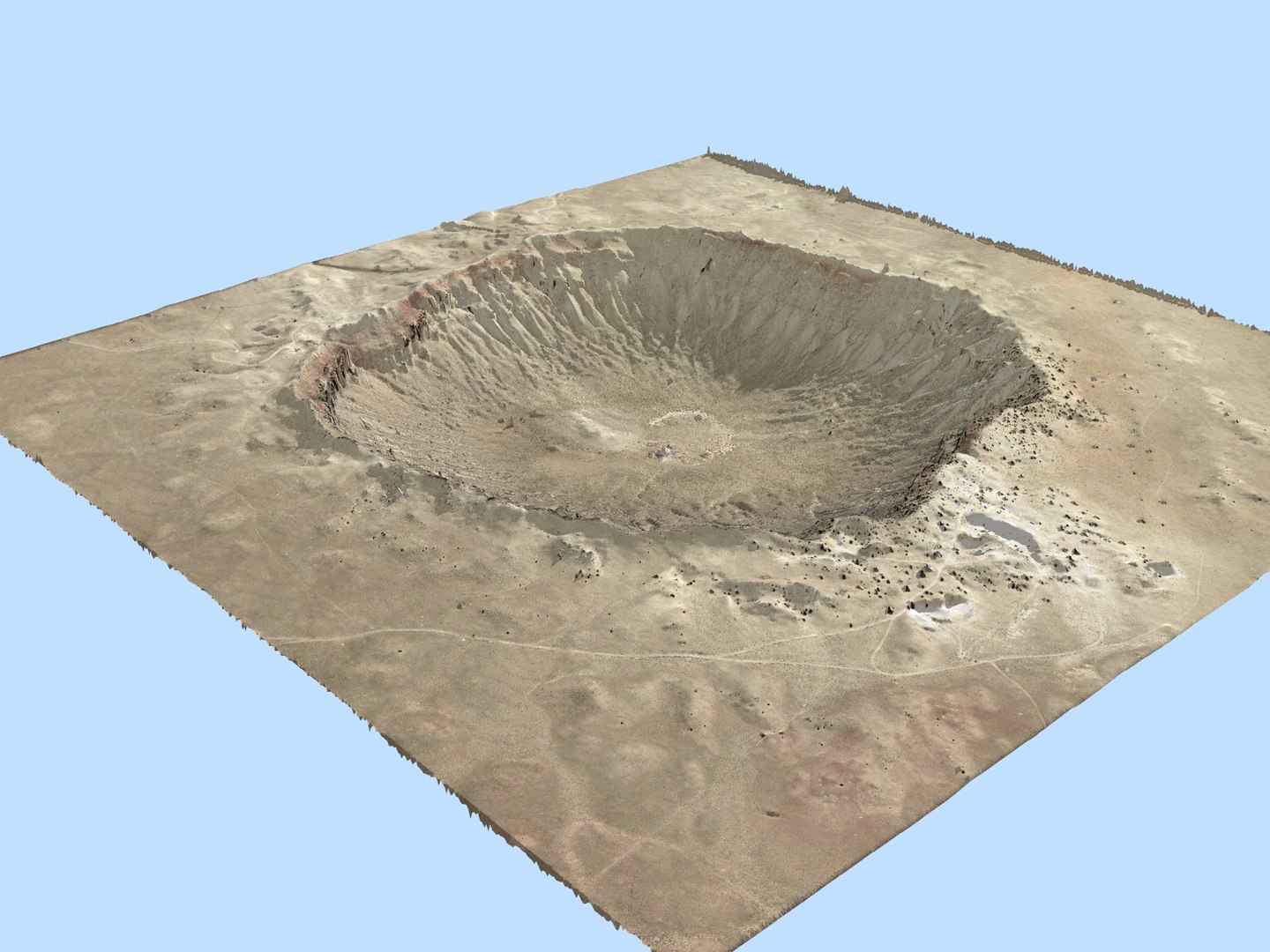 Meteor Crater Meteorite Impact 3D - TurboSquid 1489392